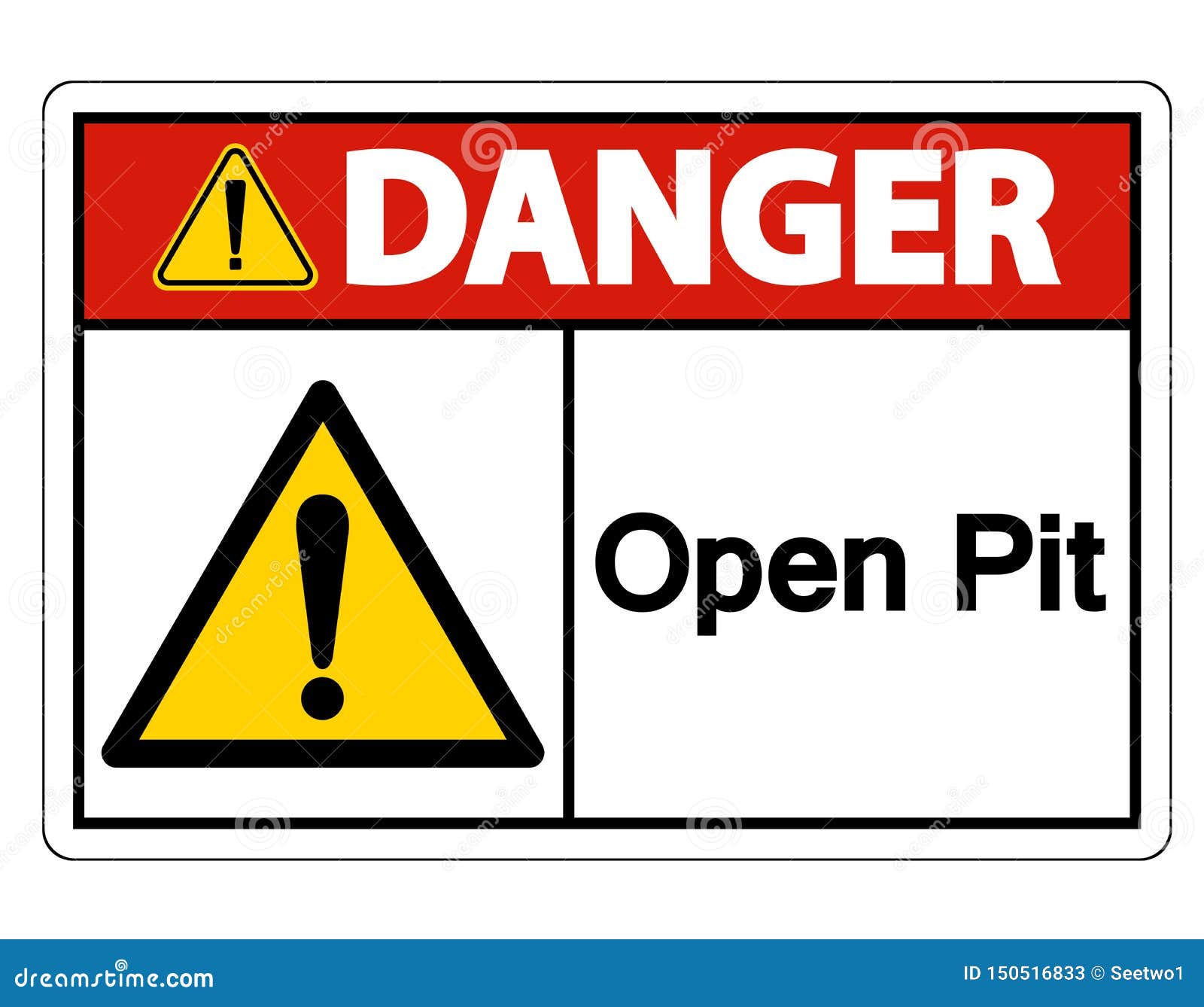 Danger Open Pit Symbol Sign, Vector Illustration, Isolate On White ...