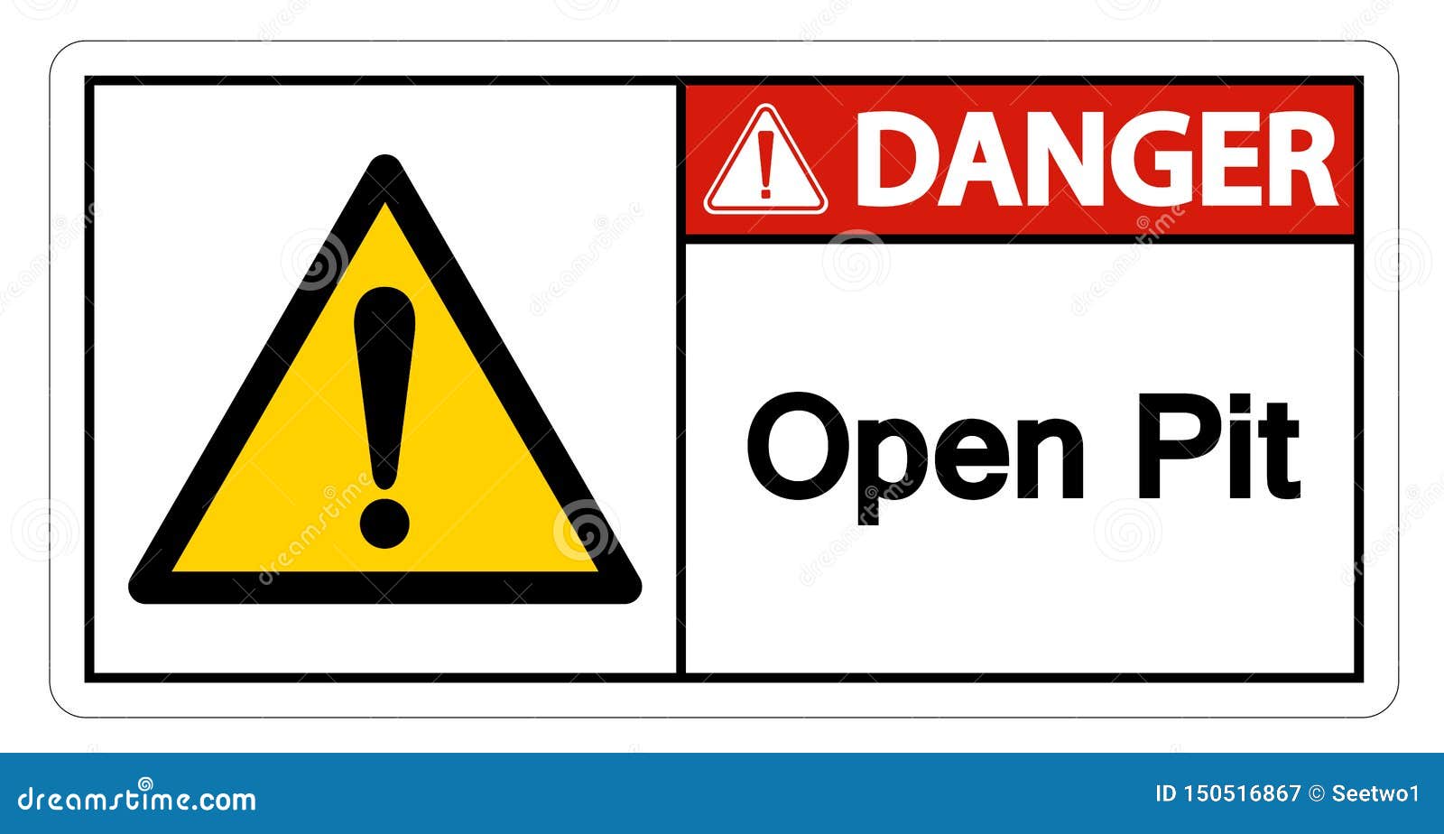 Danger Open Pit Symbol Sign Isolate on White Background,Vector ...