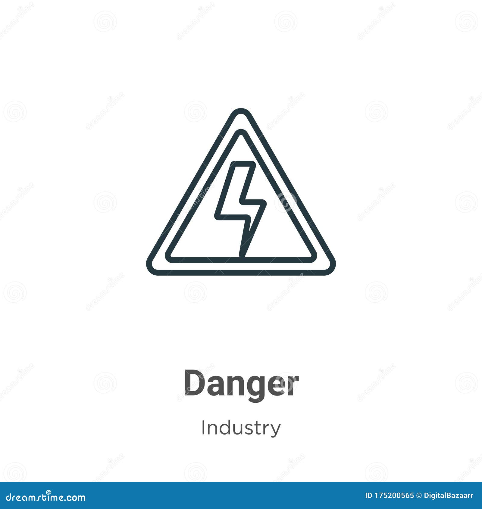 Danger Outline Vector Icon. Thin Line Black Danger Icon, Flat Vector ...