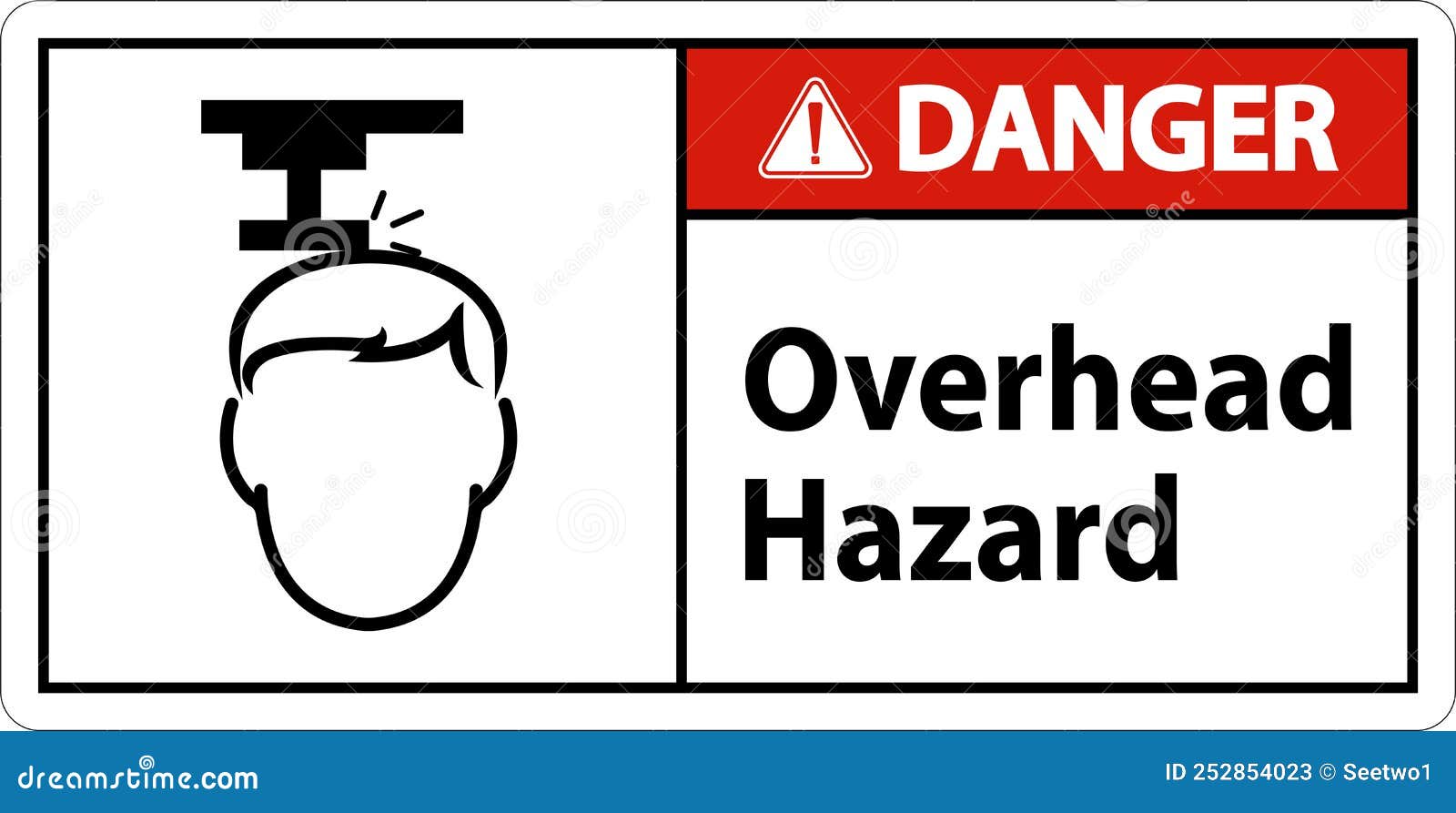 Danger Overhead Hazard Symbol Sign, Vector Illustration, Isolate On ...