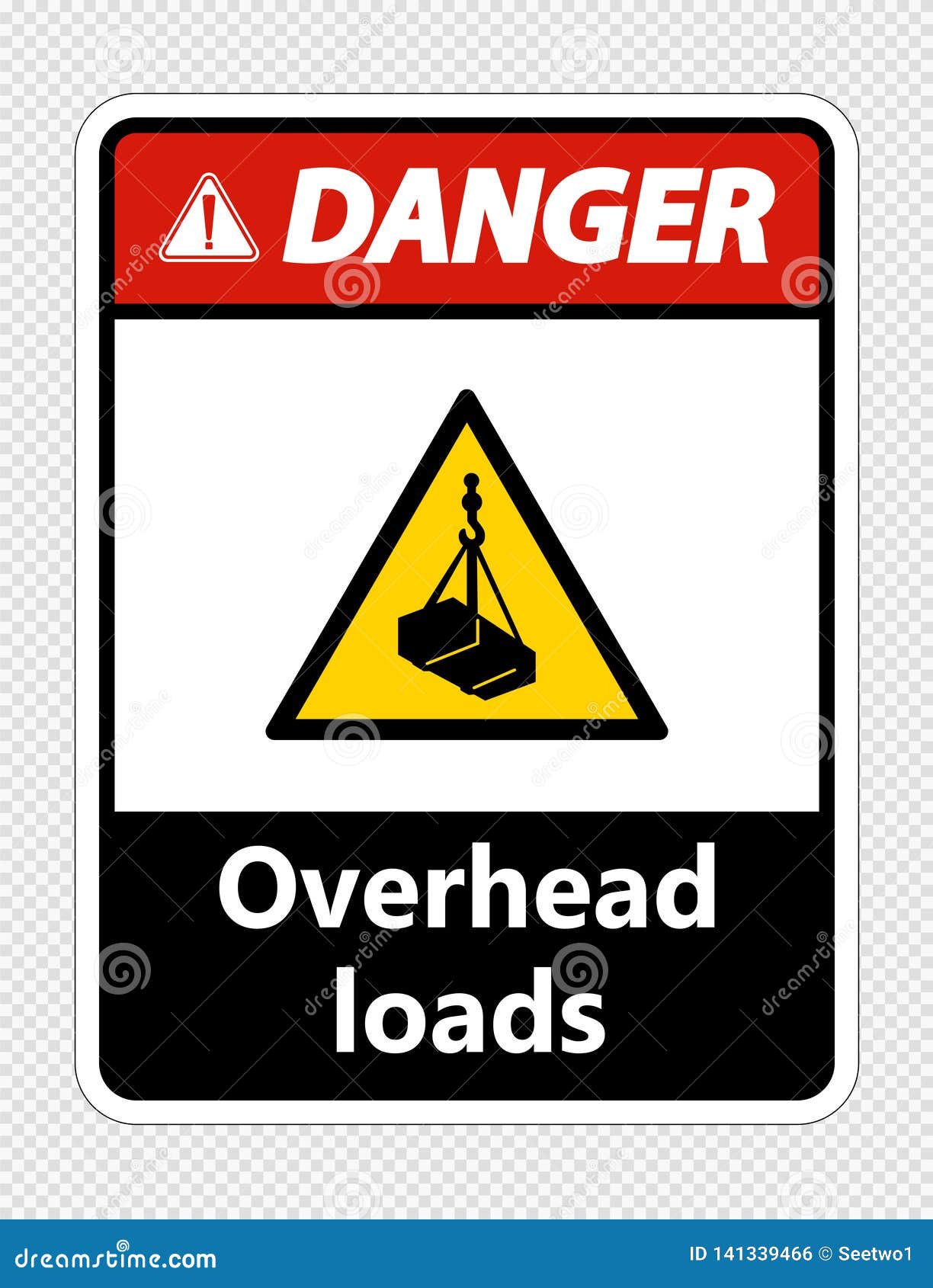 Danger Overhead Crane Symbol Sign, Vector Illustration, Isolate On ...