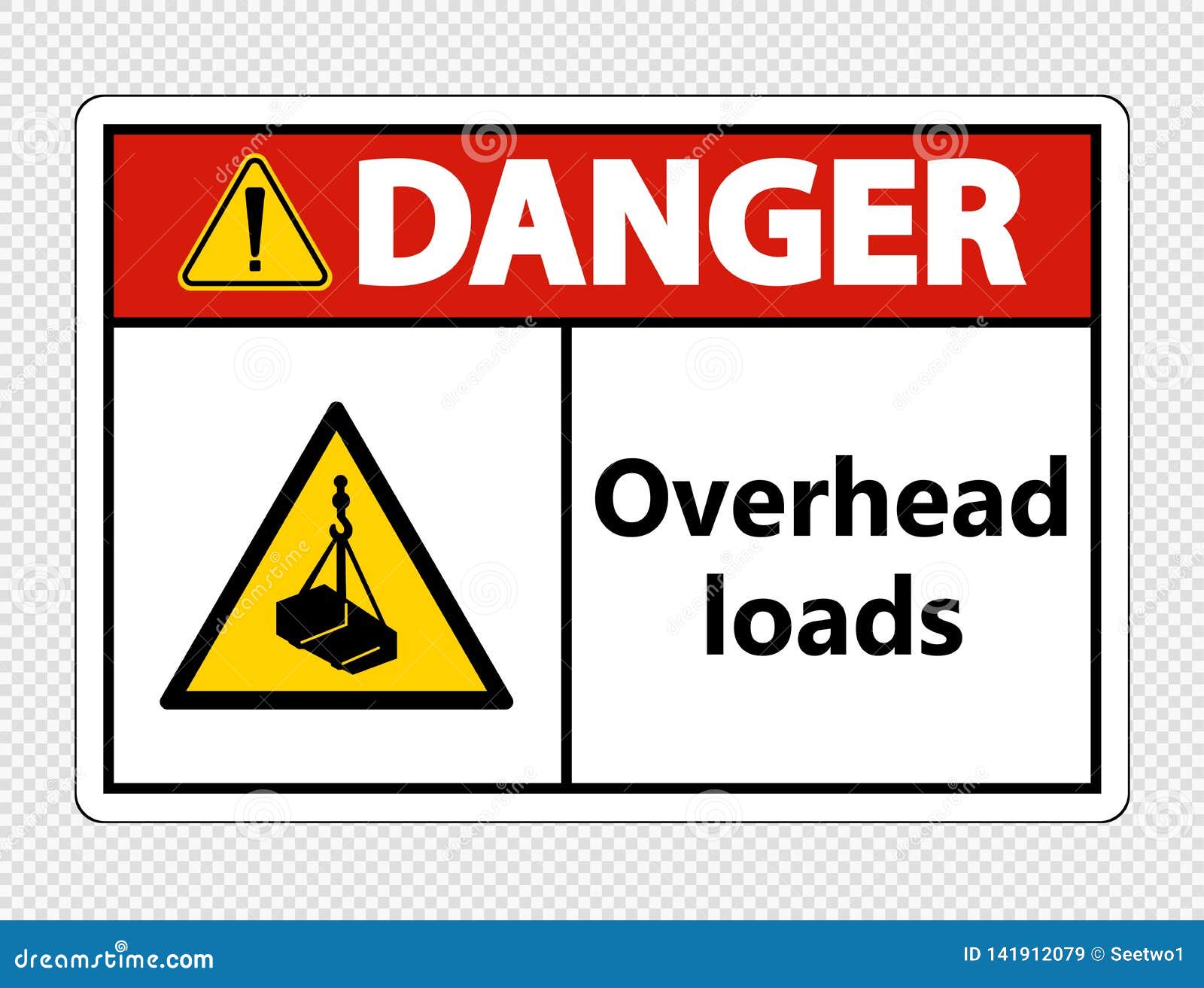 Symbol Danger Overhead Loads Sign On Transparent Background Cartoon ...