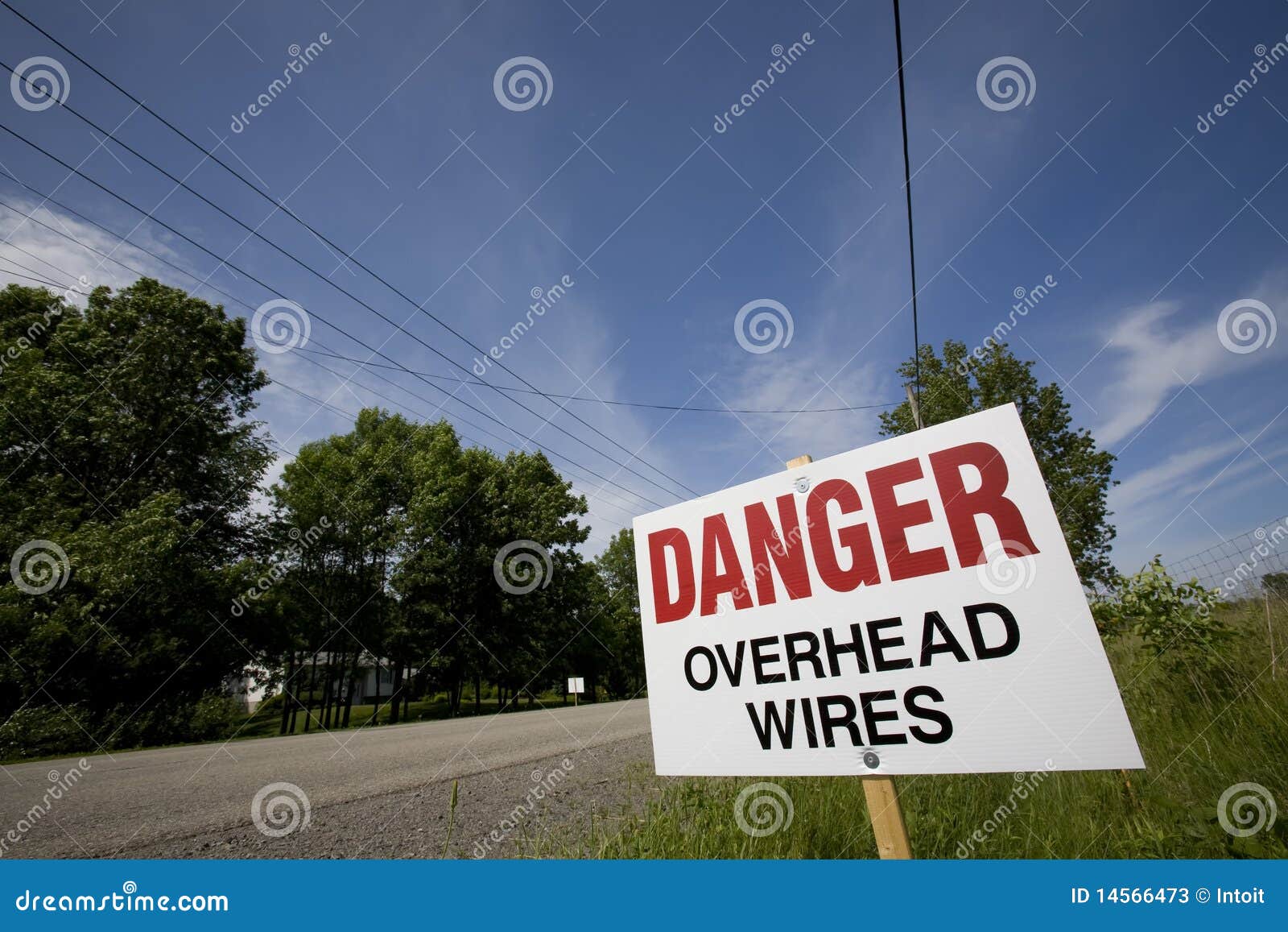 Danger Overhead Wires stock image. Image of safe, hydro - 14566473