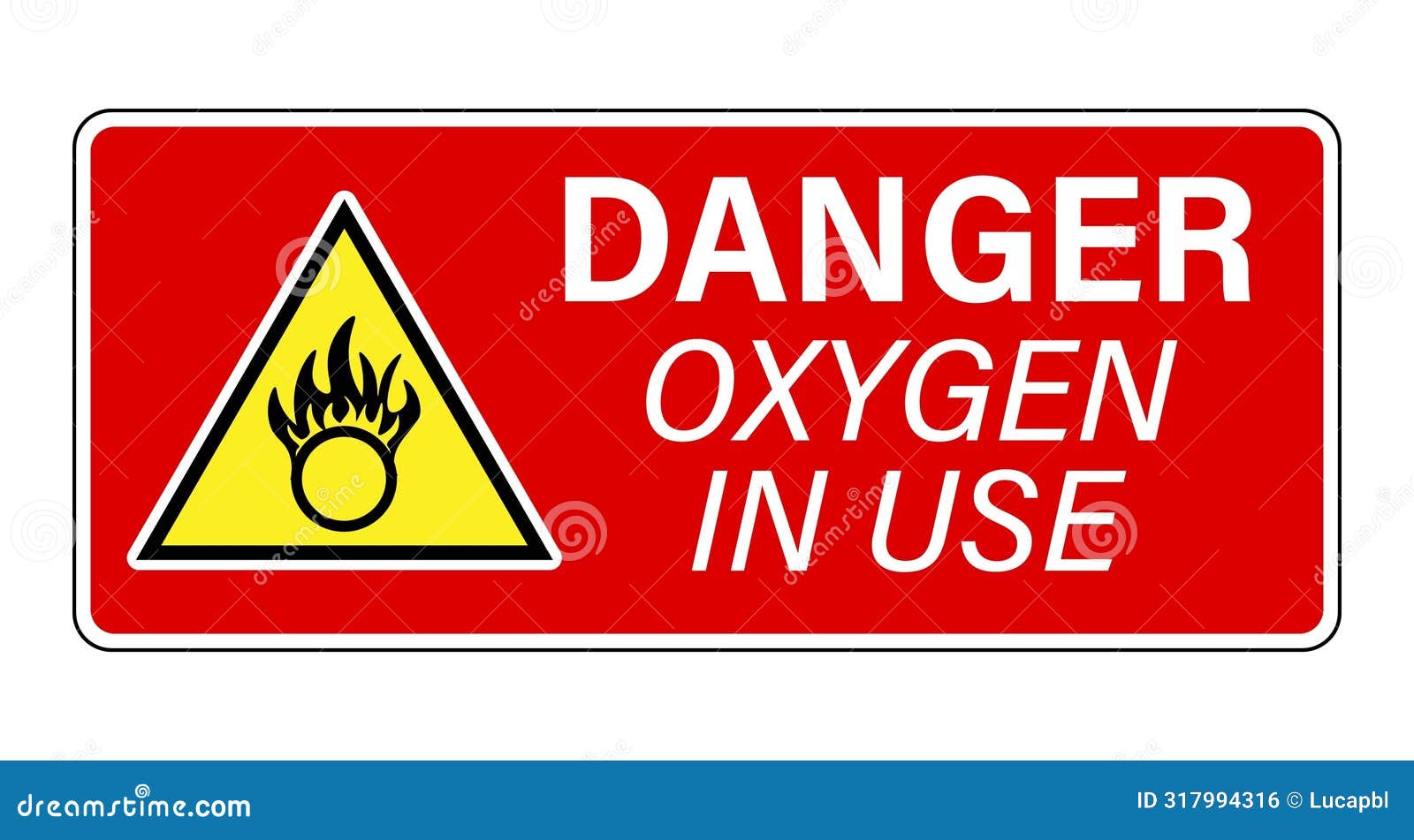 Danger, Oxygen in Use. Warningsign with Symbol and Text on Red ...