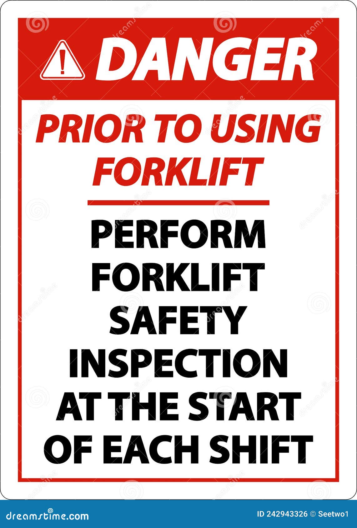 Danger Perform Safety Inspection Sign on White Background Stock Vector ...