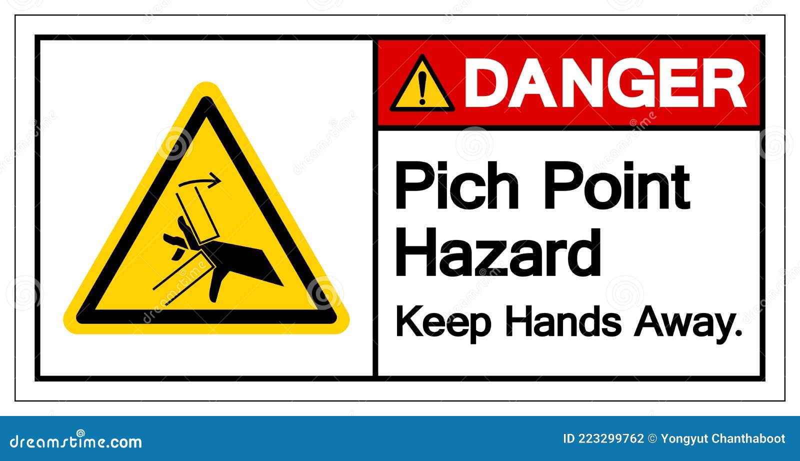 Danger Pich Point Hazard Keep Hands Away Symbol Sign, Vector ...