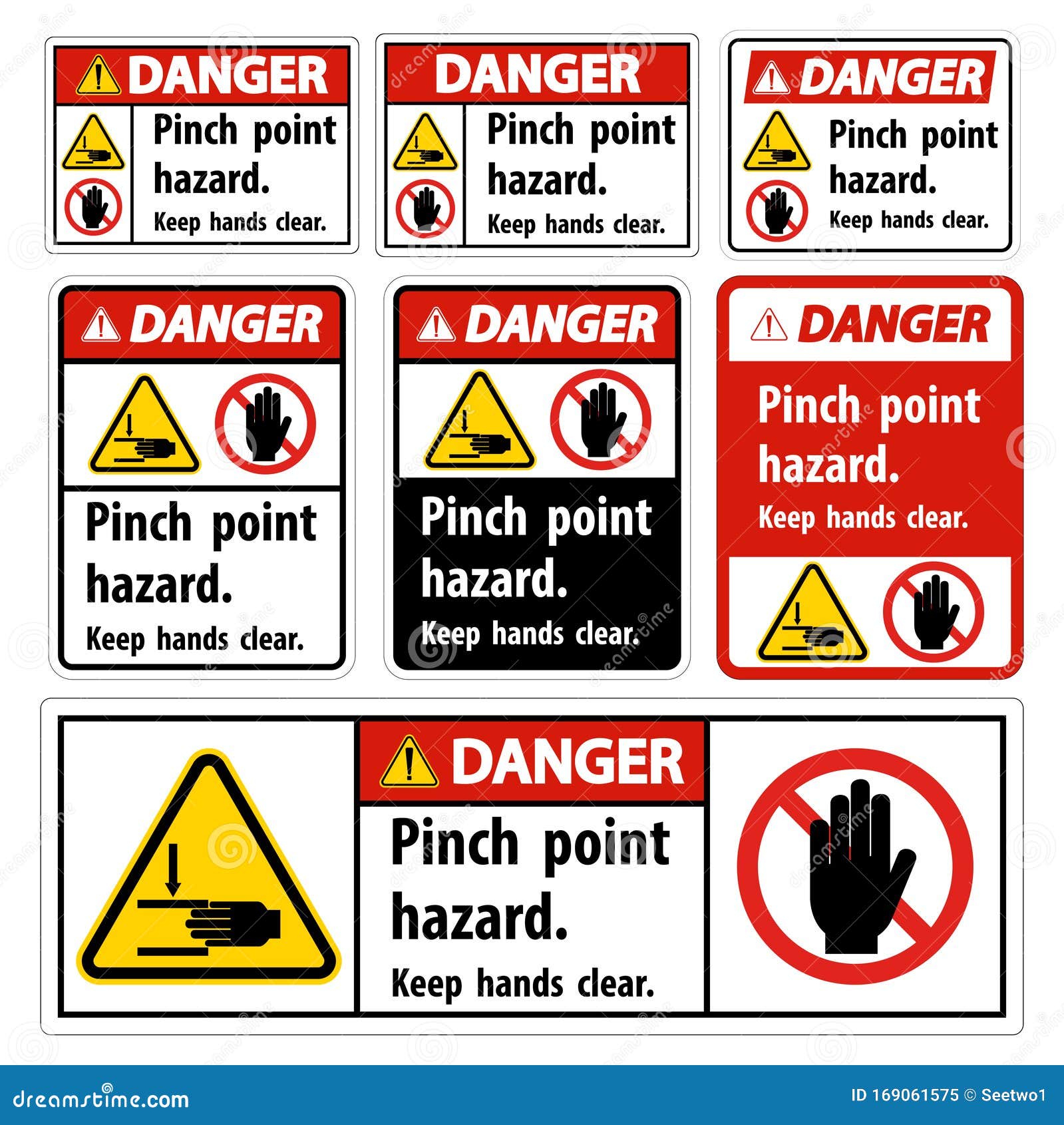 Danger Pinch Point Hazard,Keep Hands Clear Symbol Sign Isolate on White ... Danger Pinch Point Hazard,Keep Hands Clear Symbol Sign Isolate on White ...