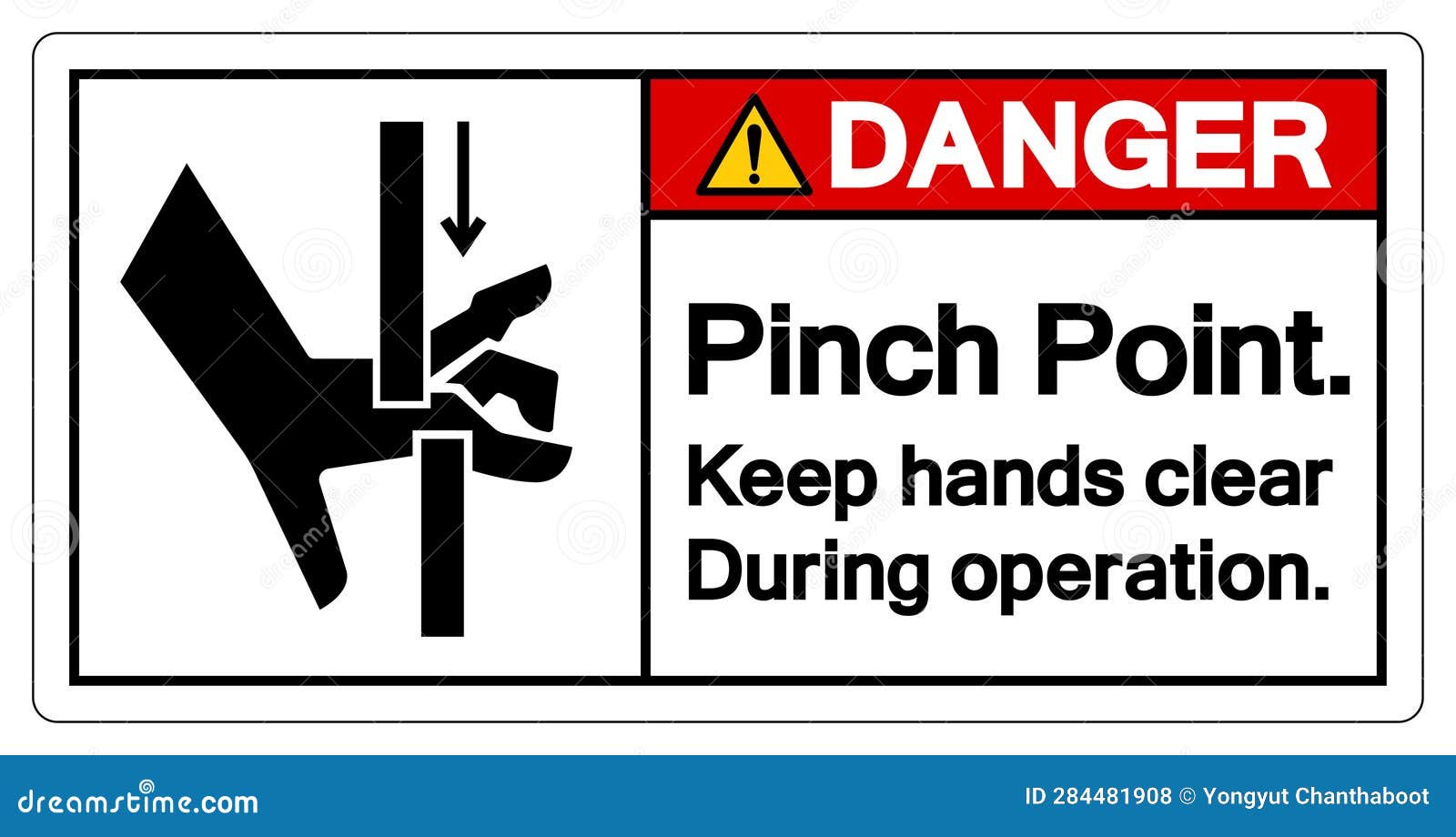 Danger Pinch Point Keep Hands Clear during Operation Symbol Sign ...