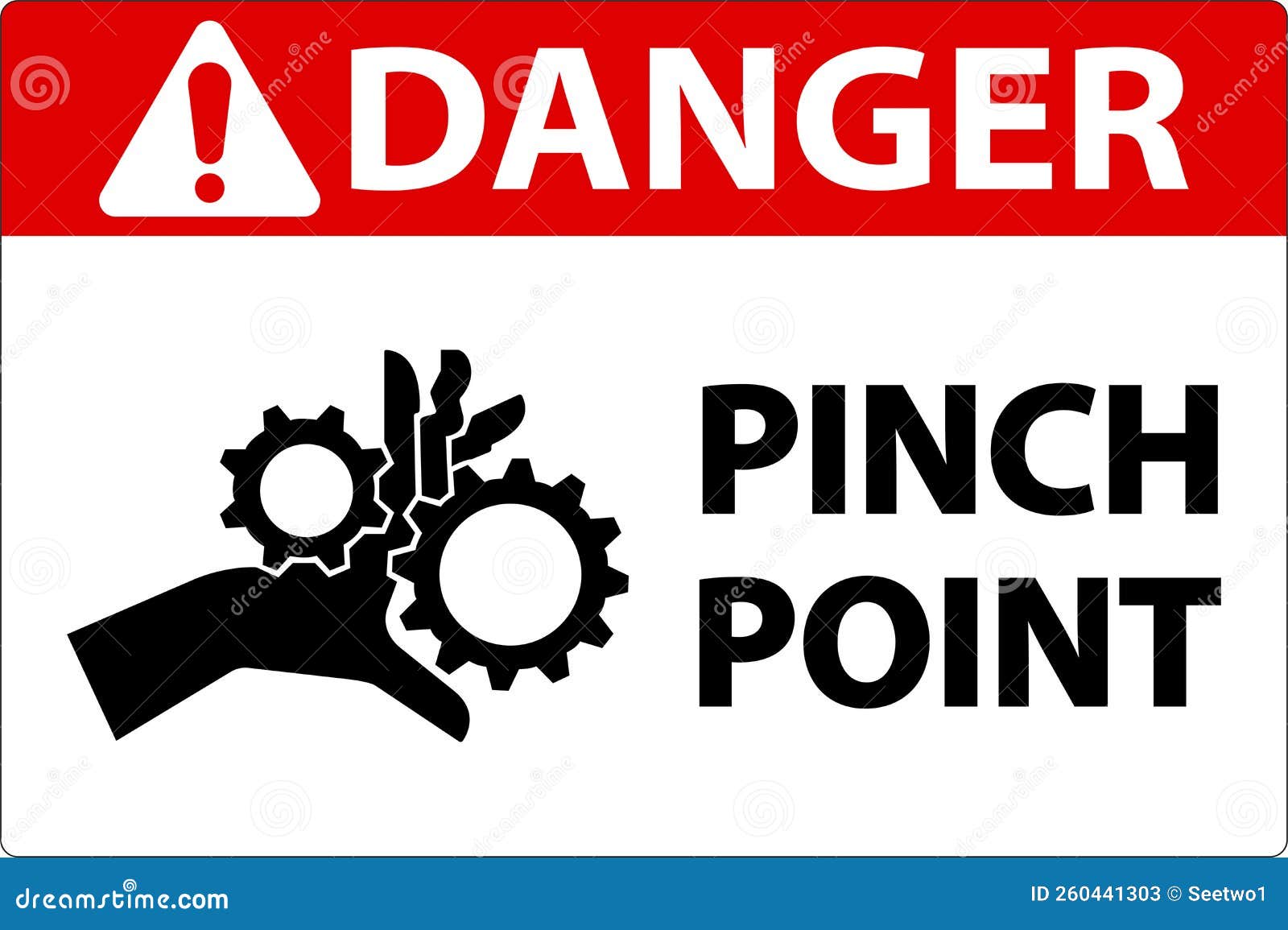 Danger Pinch Point Label Sign on White Background Stock Vector ...