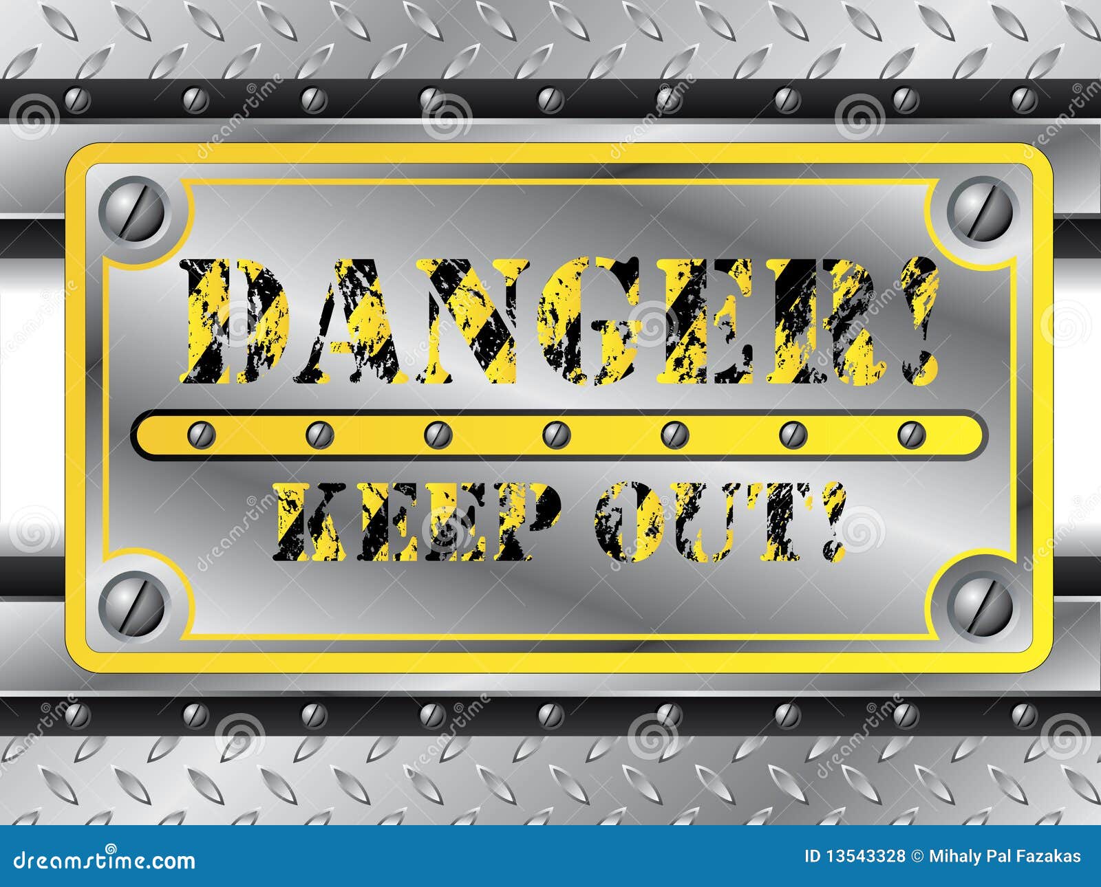 Danger Plate stock vector. Illustration of metallic, hazard - 13543328