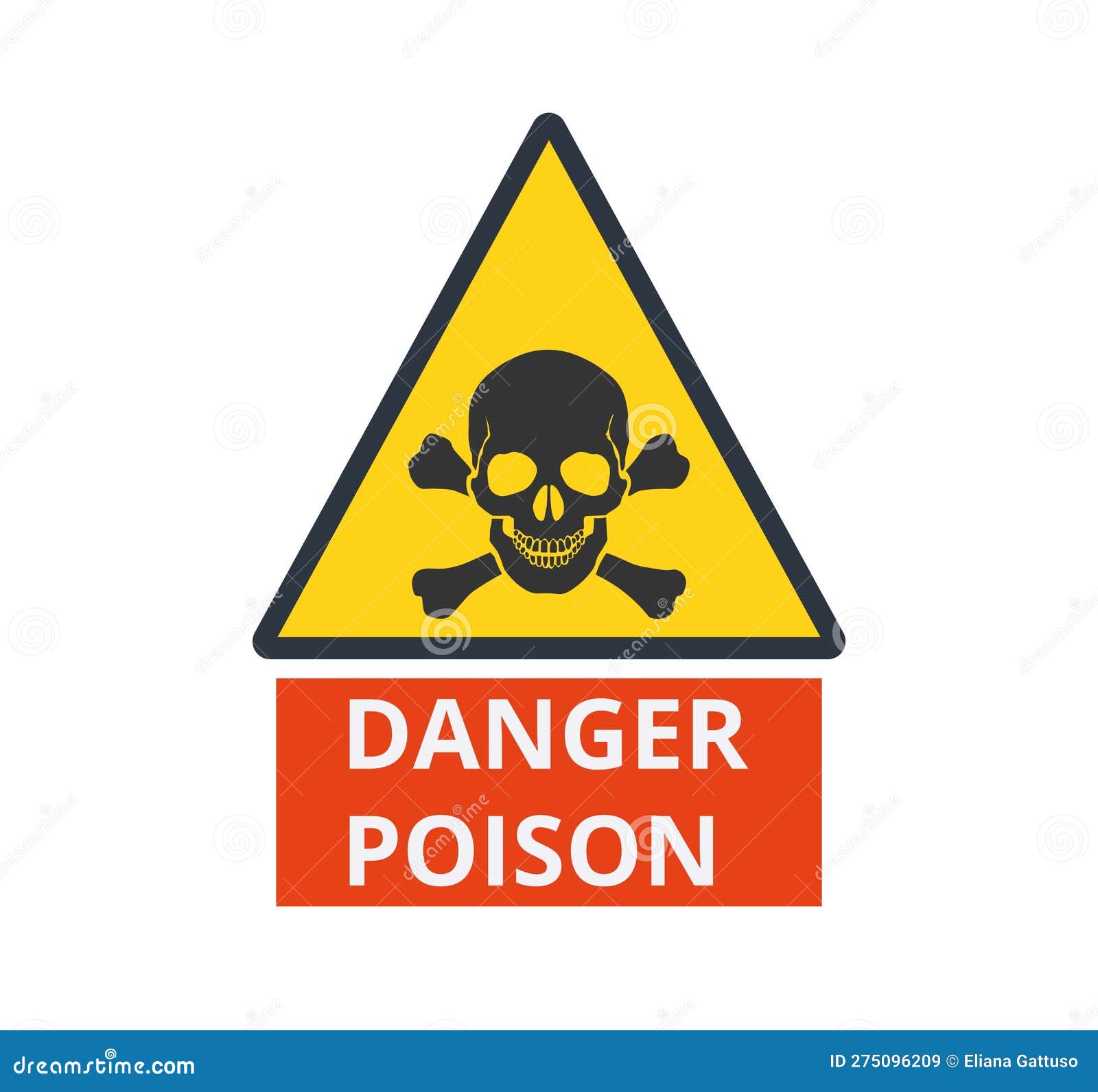Danger Poison Element Sign with a Skull. Vector Illustration Stock ...