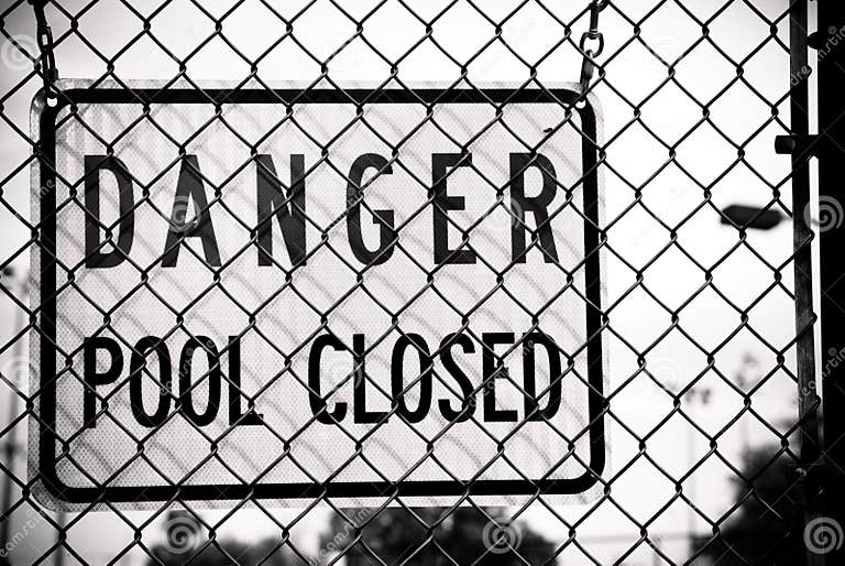 Danger Pool Closed Sign stock image. Image of slippery - 14292767