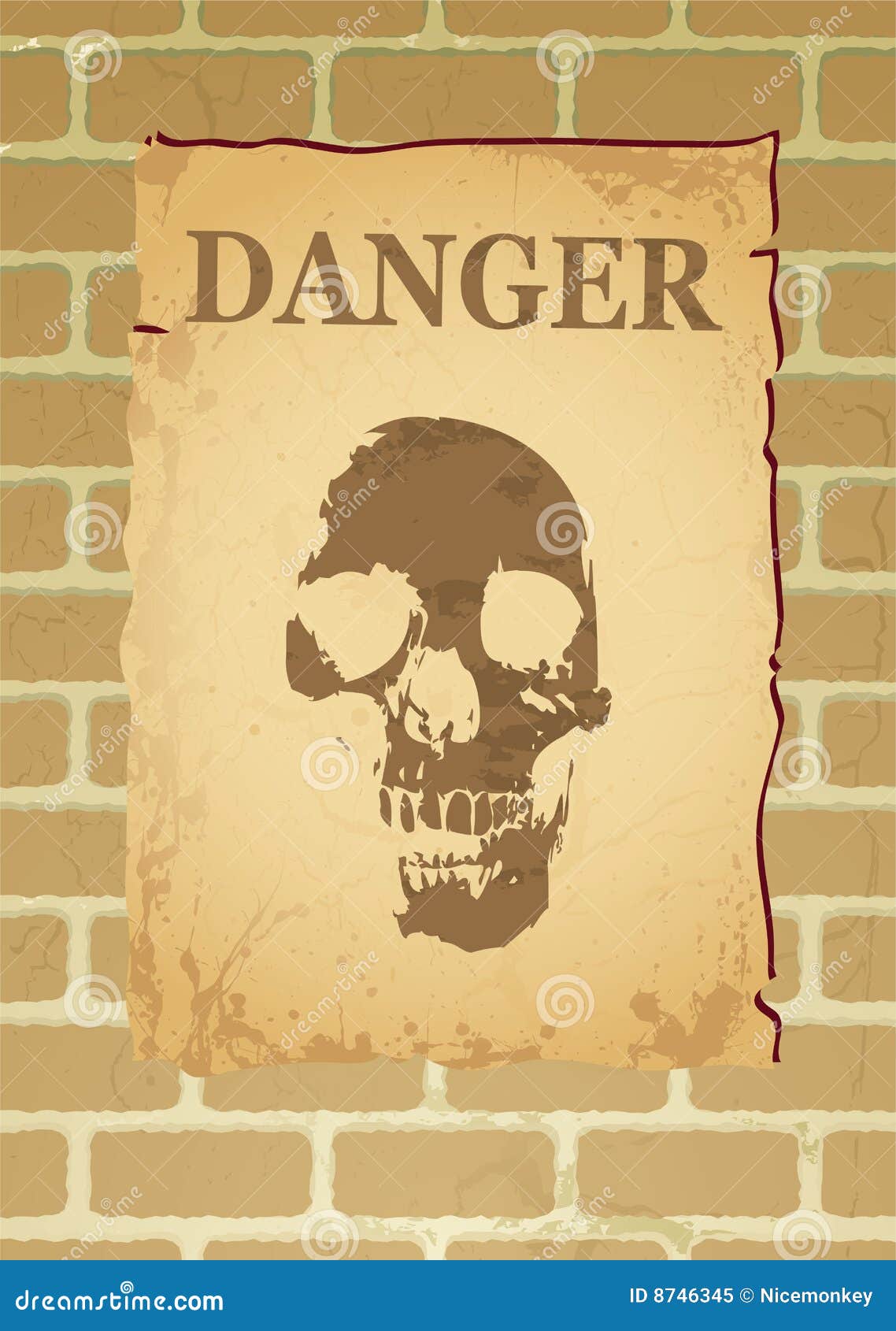 Danger, Poster With Hand Painted Watercolor Illustration Multiple Virus ...