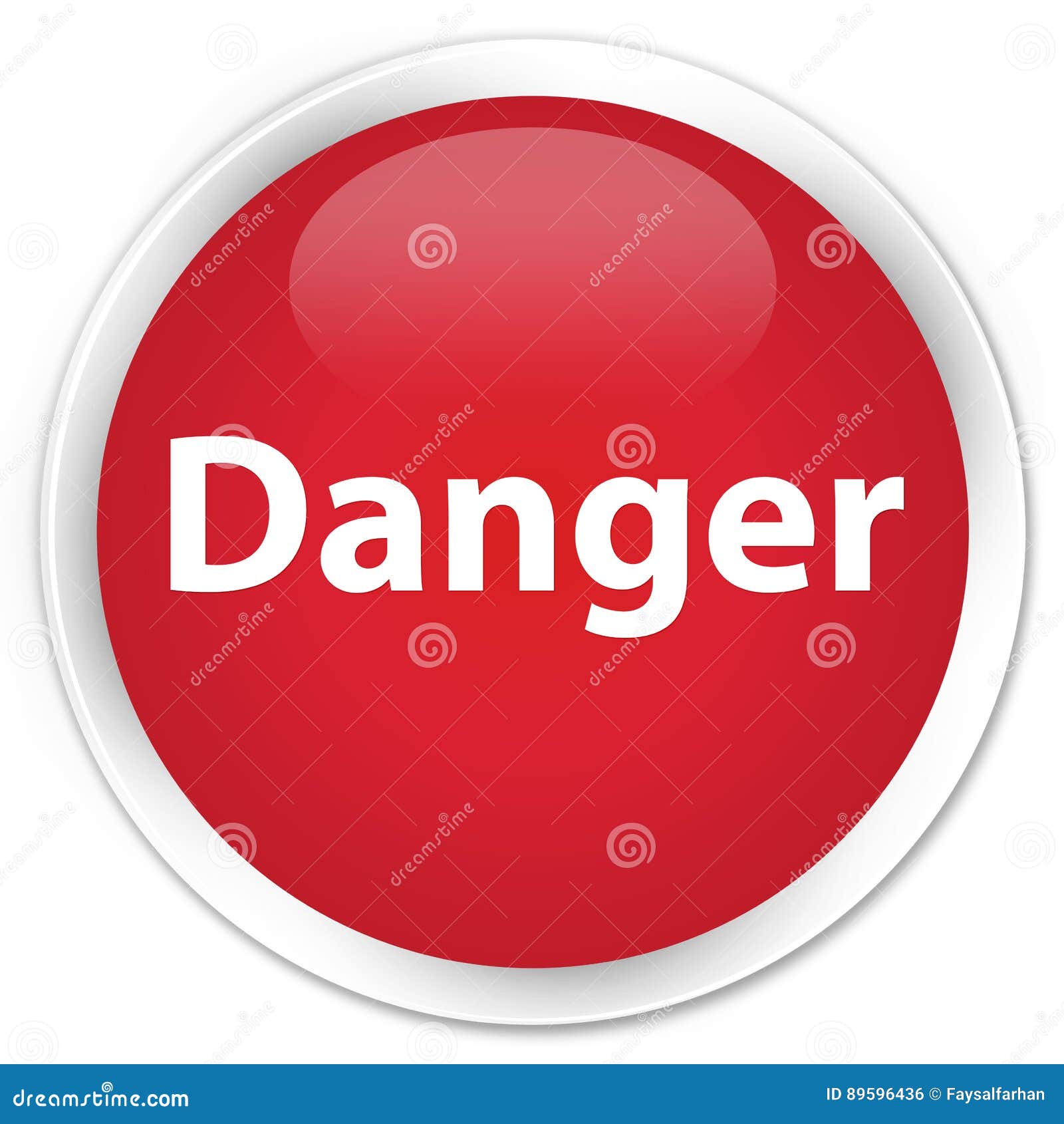 Danger Premium Red Round Button Stock Illustration - Illustration of ...