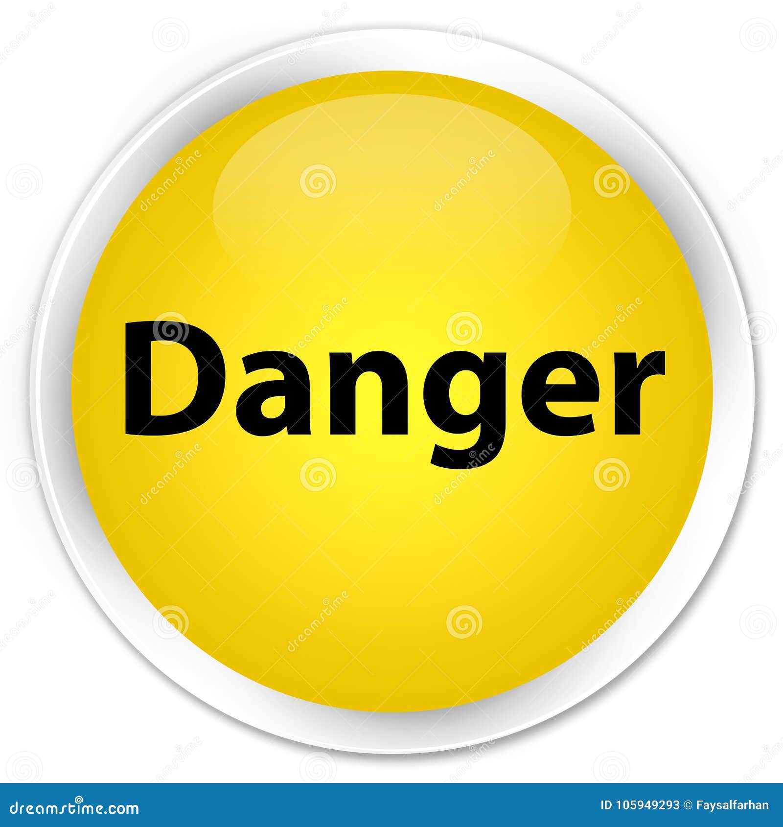 Danger Premium Yellow Round Button Stock Illustration - Illustration of ...