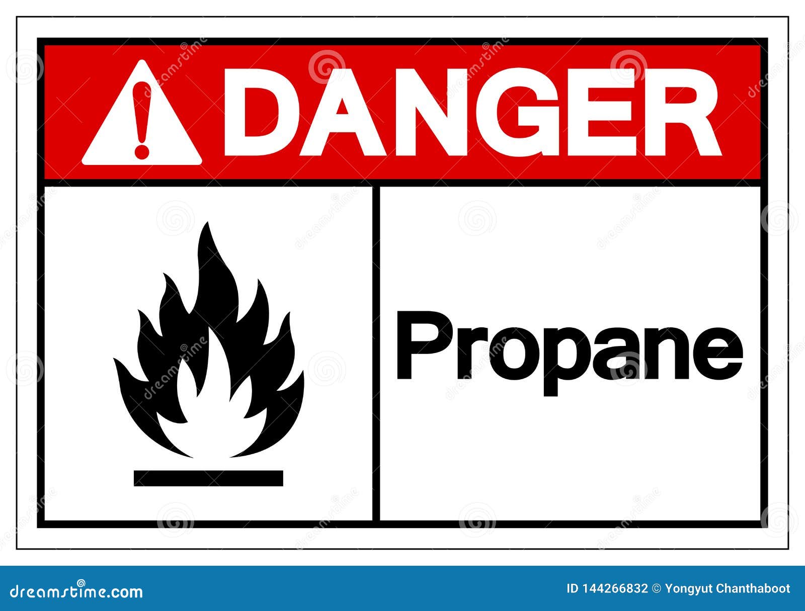 Danger Propane Cylinders Inside Building Symbol Sign, Vector ...