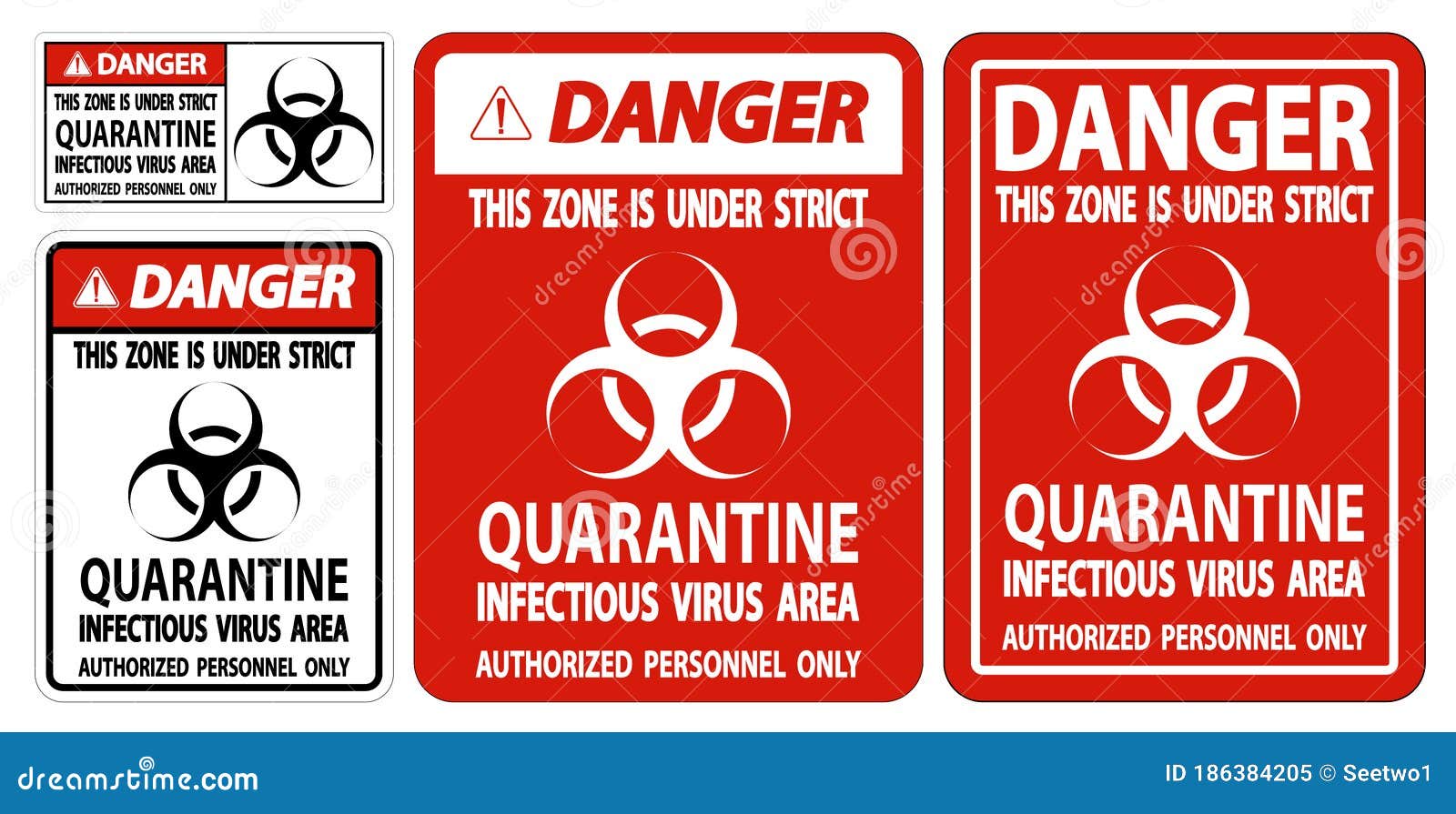 Danger Quarantine Infectious Virus Area Sign Isolate on White ...