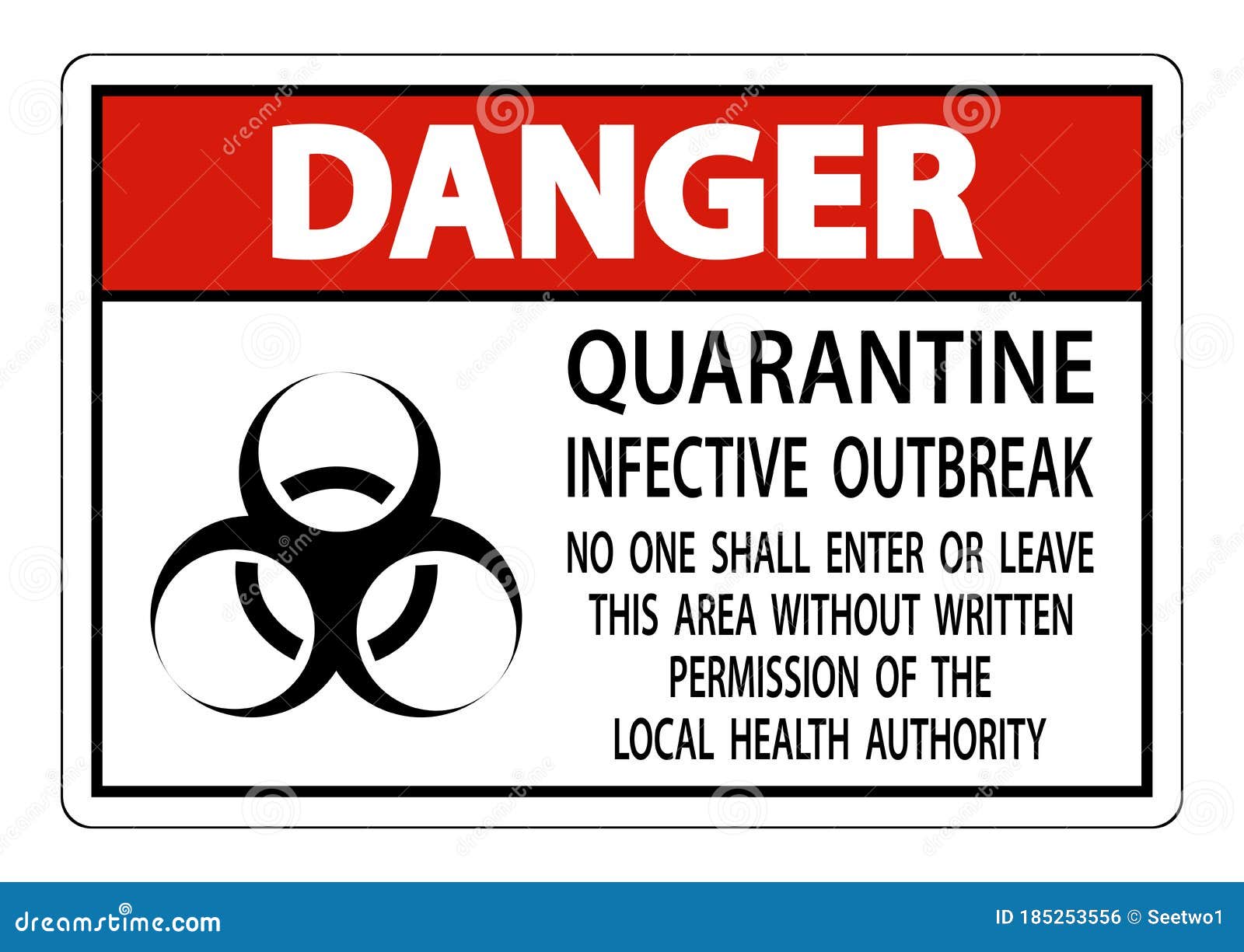 Danger Quarantine Infective Outbreak Sign Isolate On Transparent ...