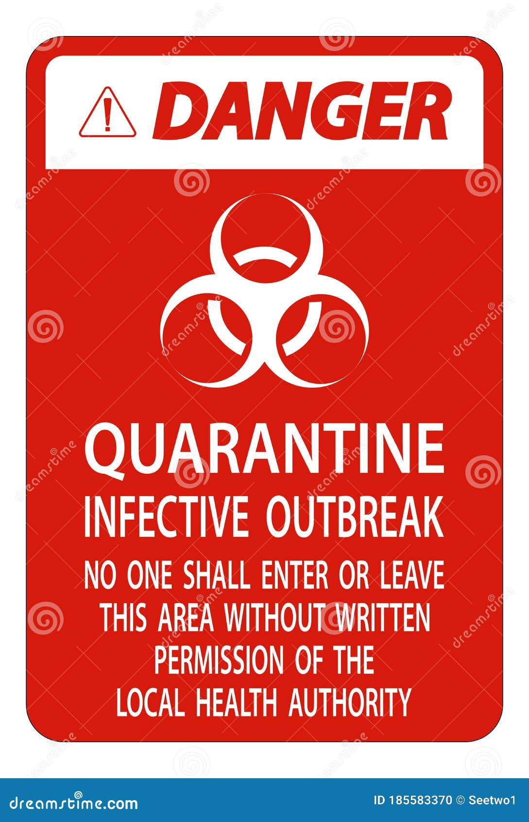 Danger Quarantine Infective Outbreak Sign Isolate On Transparent ...
