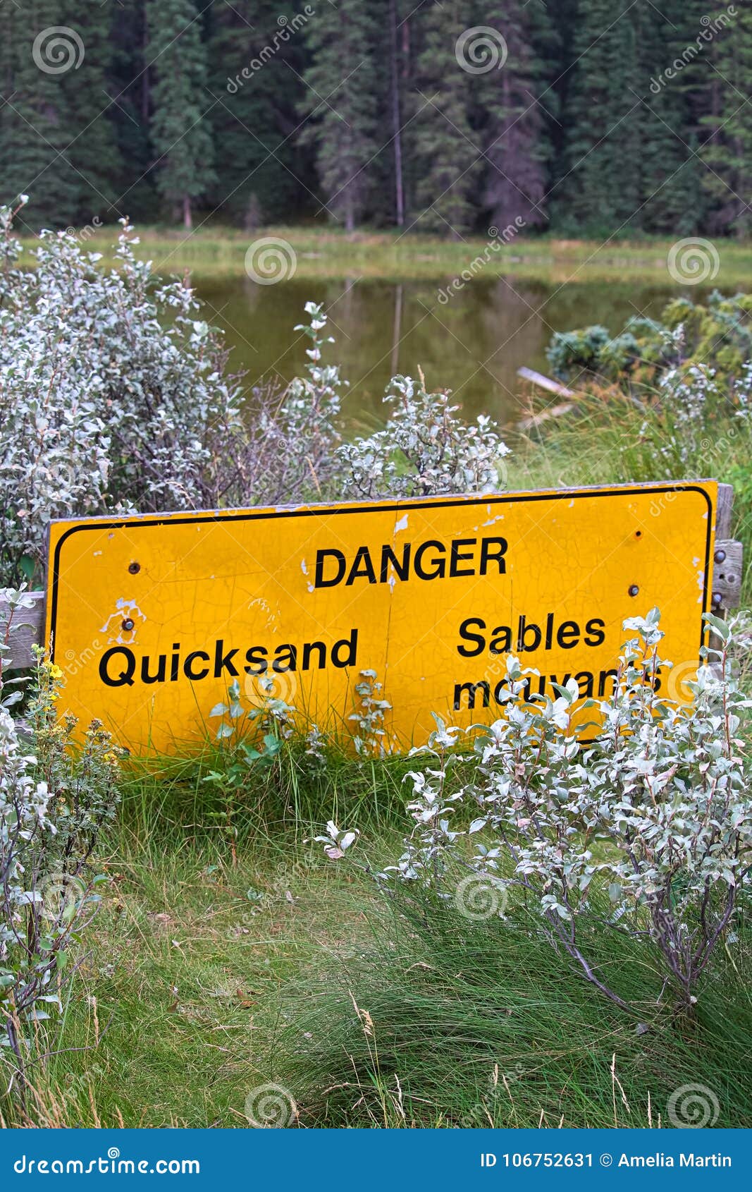 Danger Quicksand Sign On A Wire Fence. Stock Photo | CartoonDealer.com ...