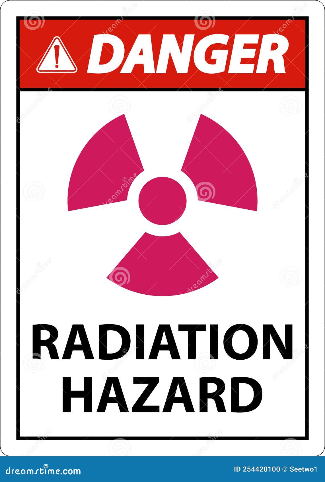 Danger Radiation Hazard Sign on White Background Stock Vector ...