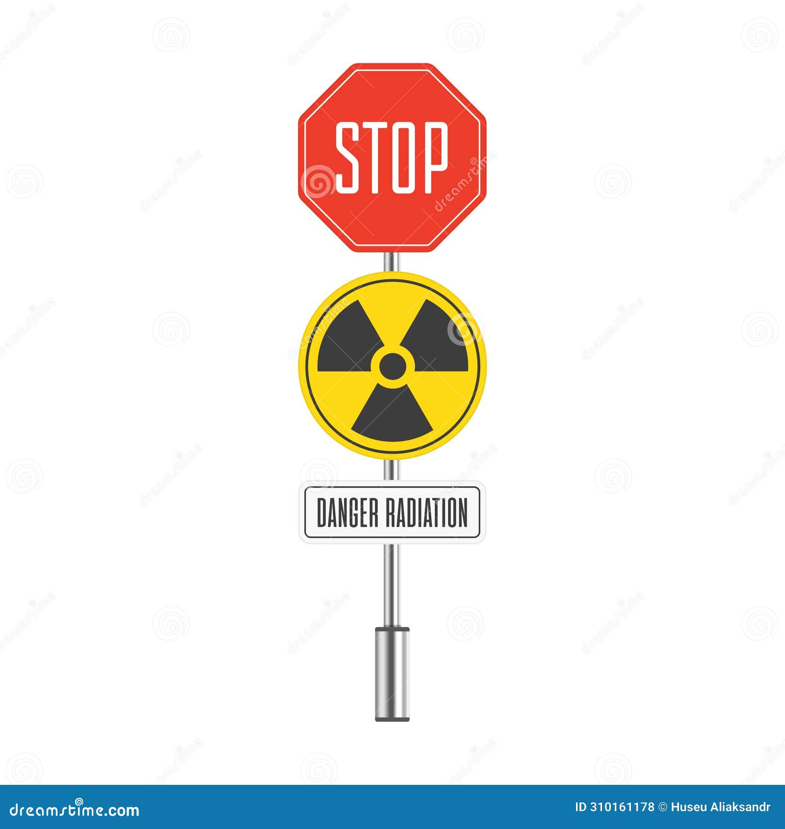 Danger radiation road sign stock vector. Illustration of nuclear ...