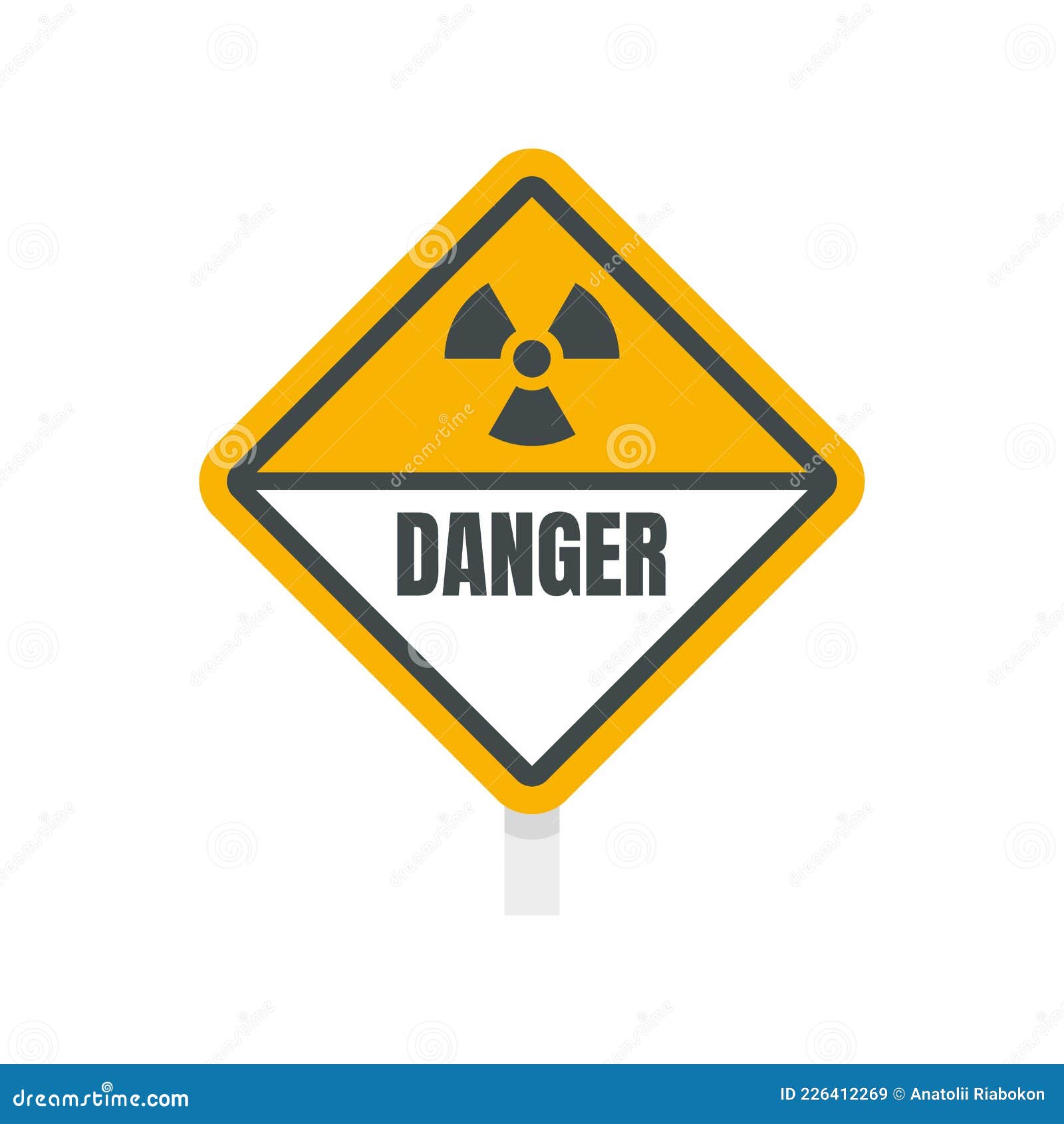 Danger Radiation Zone Sign Icon Flat Isolated Vector Stock Vector ...