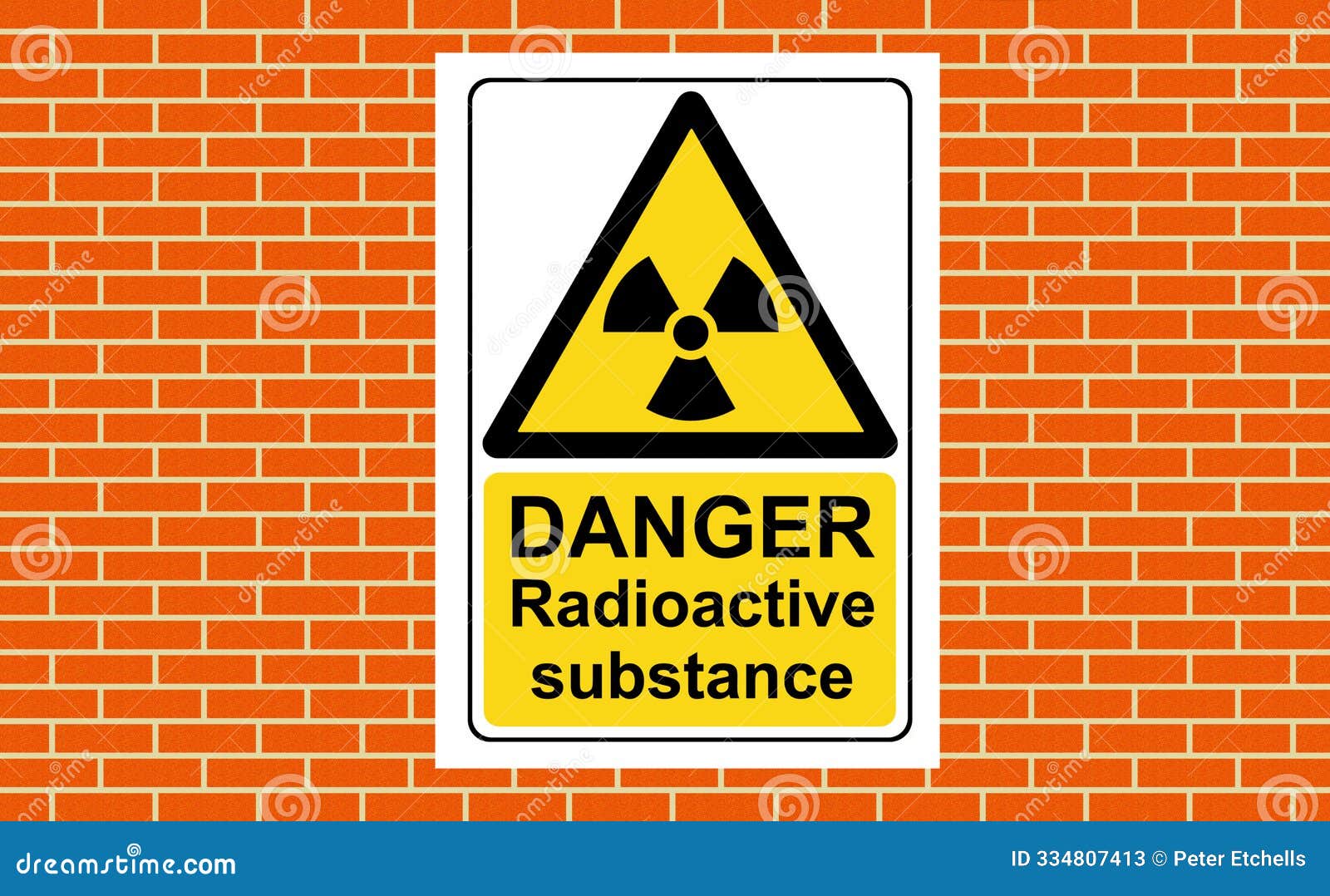 Danger Radioactive Substance Sign on a Wall Stock Illustration ...