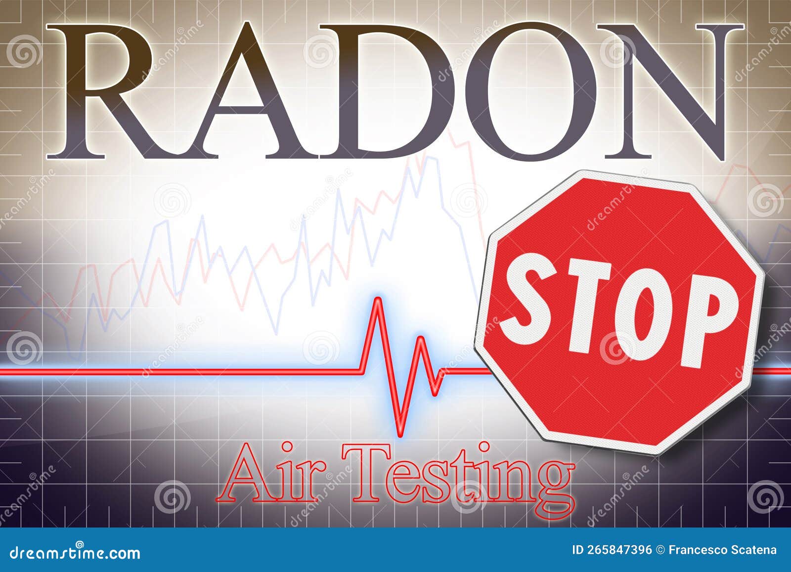 The Danger of Radon Gas - Concept with Check-up Chart about Radon Level ...