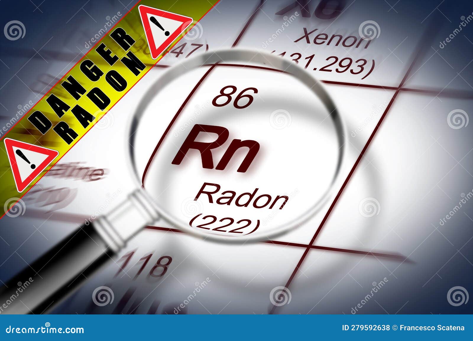 The Danger of Radon Gas - Concept Image with Periodic Table of the ...