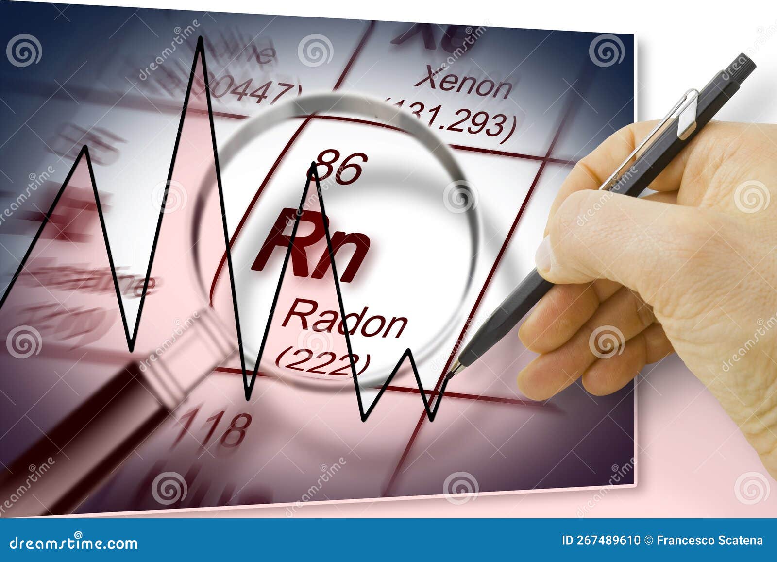 The Danger of Radon Gas - Concept Image with Periodic Table of the ...