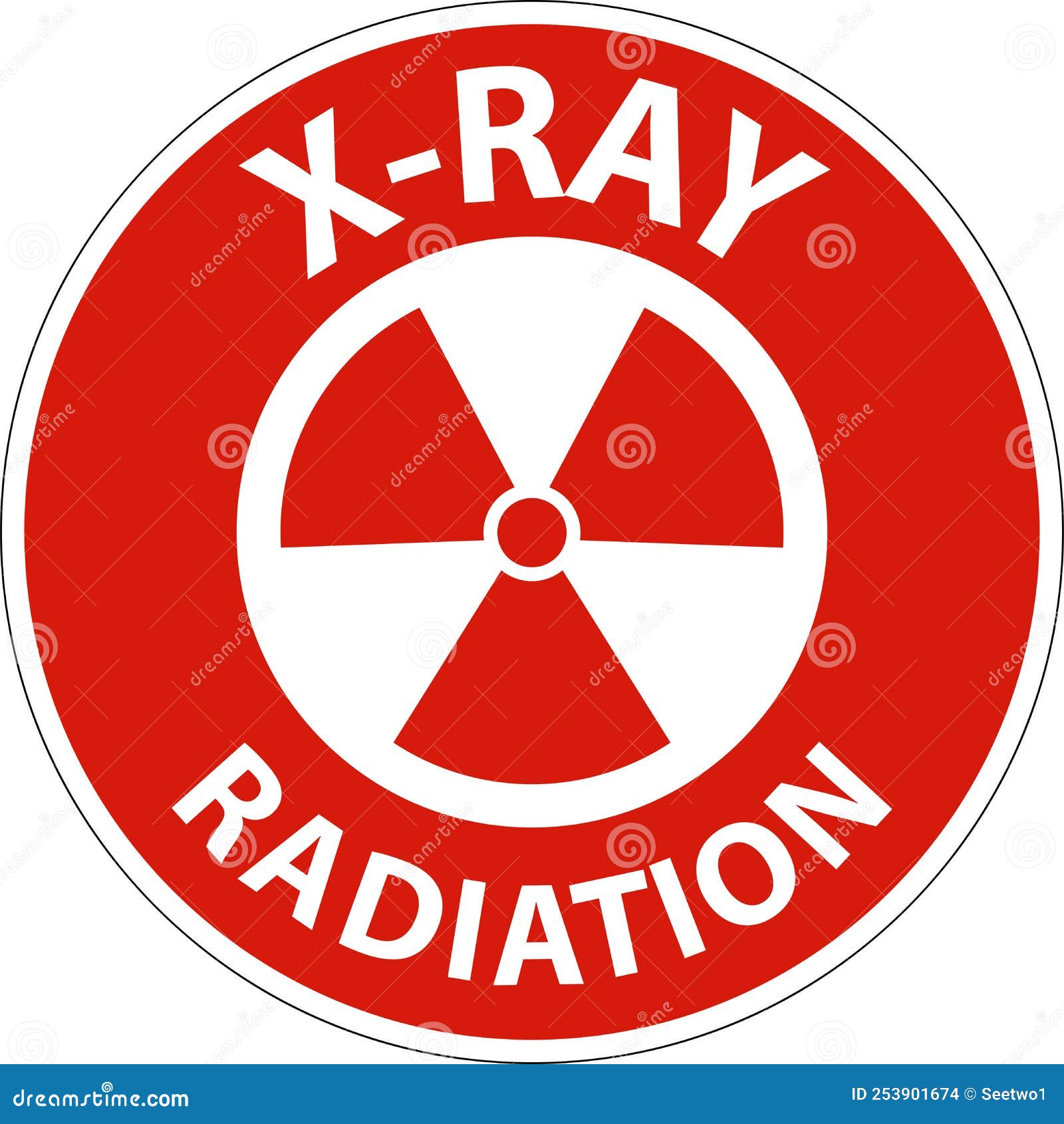 Danger X-Ray Radiation Sign on White Background Stock Vector ...