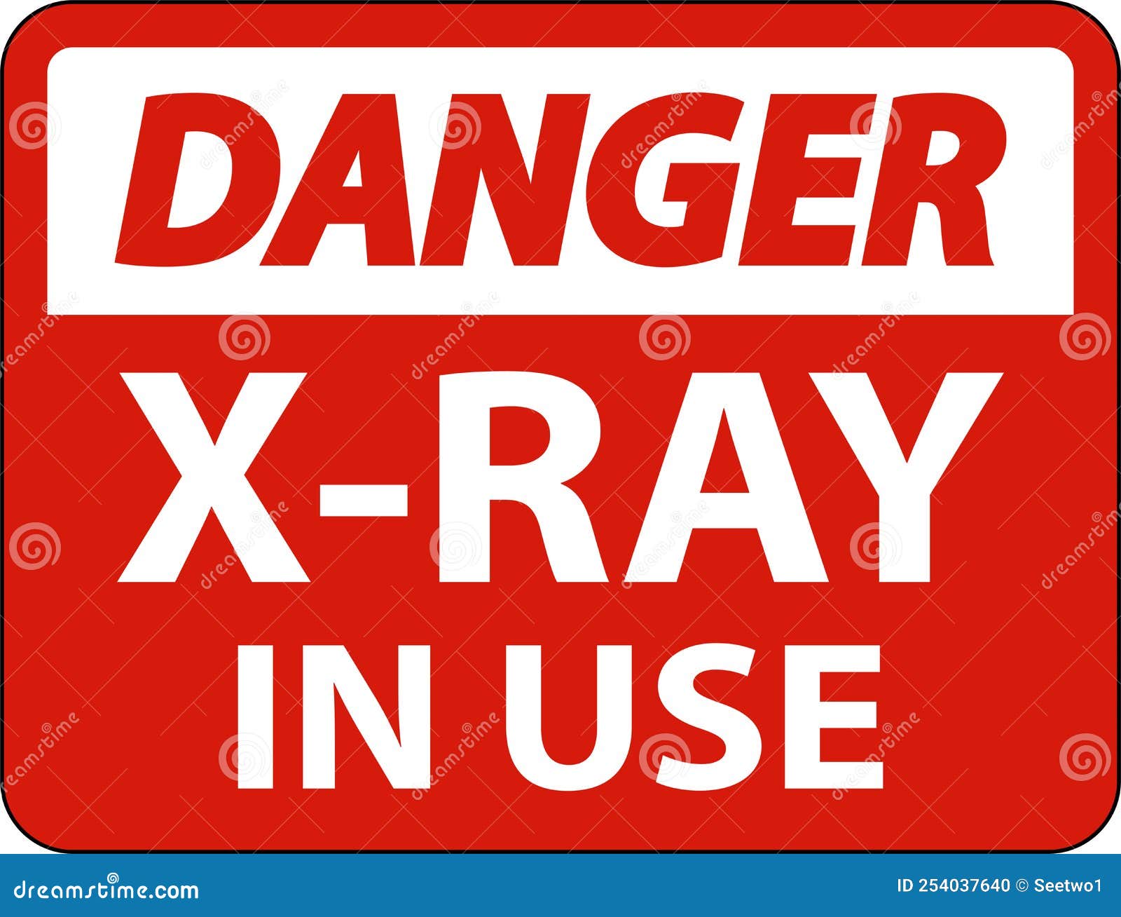 Danger X-Ray in Use Sign on White Background Stock Vector ...