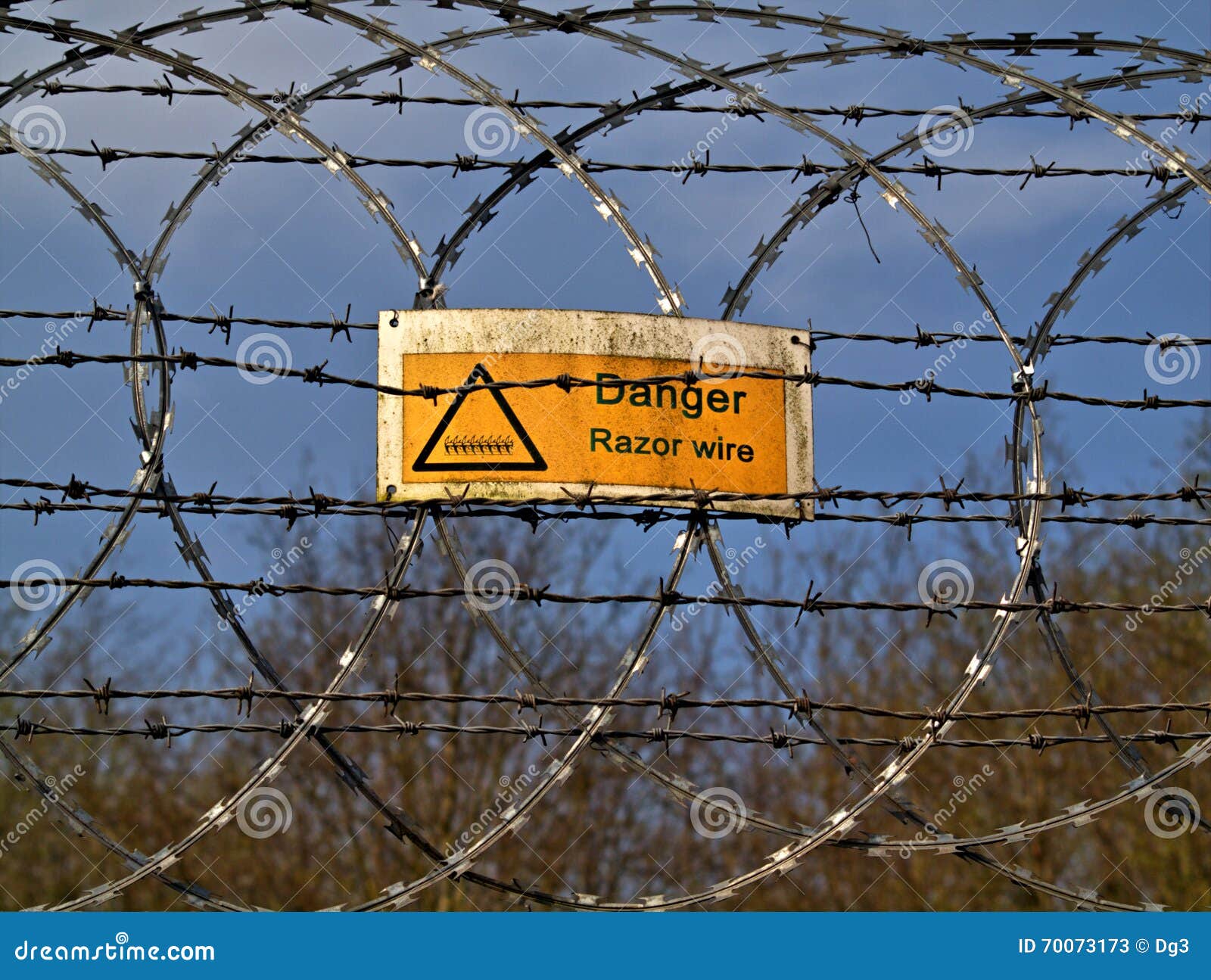 Danger razor wire stock image. Image of protection, private - 70073173