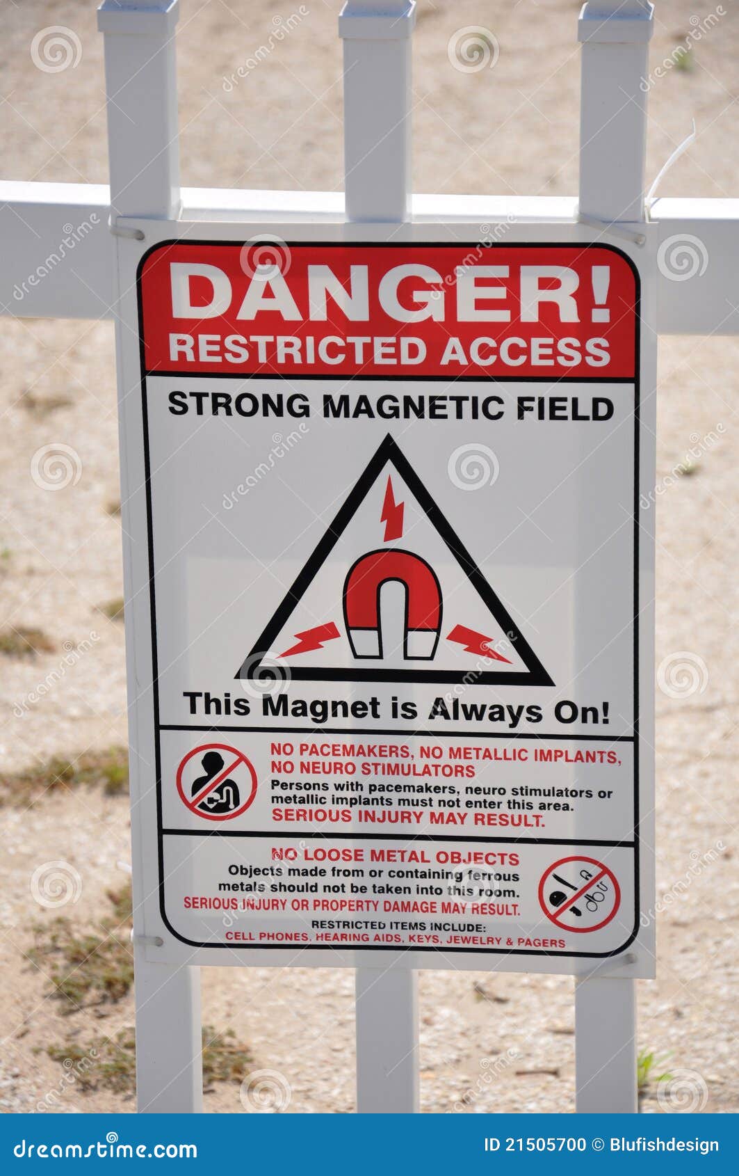 Strong Magnetic Field Caution Sign Isolated Text Label, Hazard Safety ...