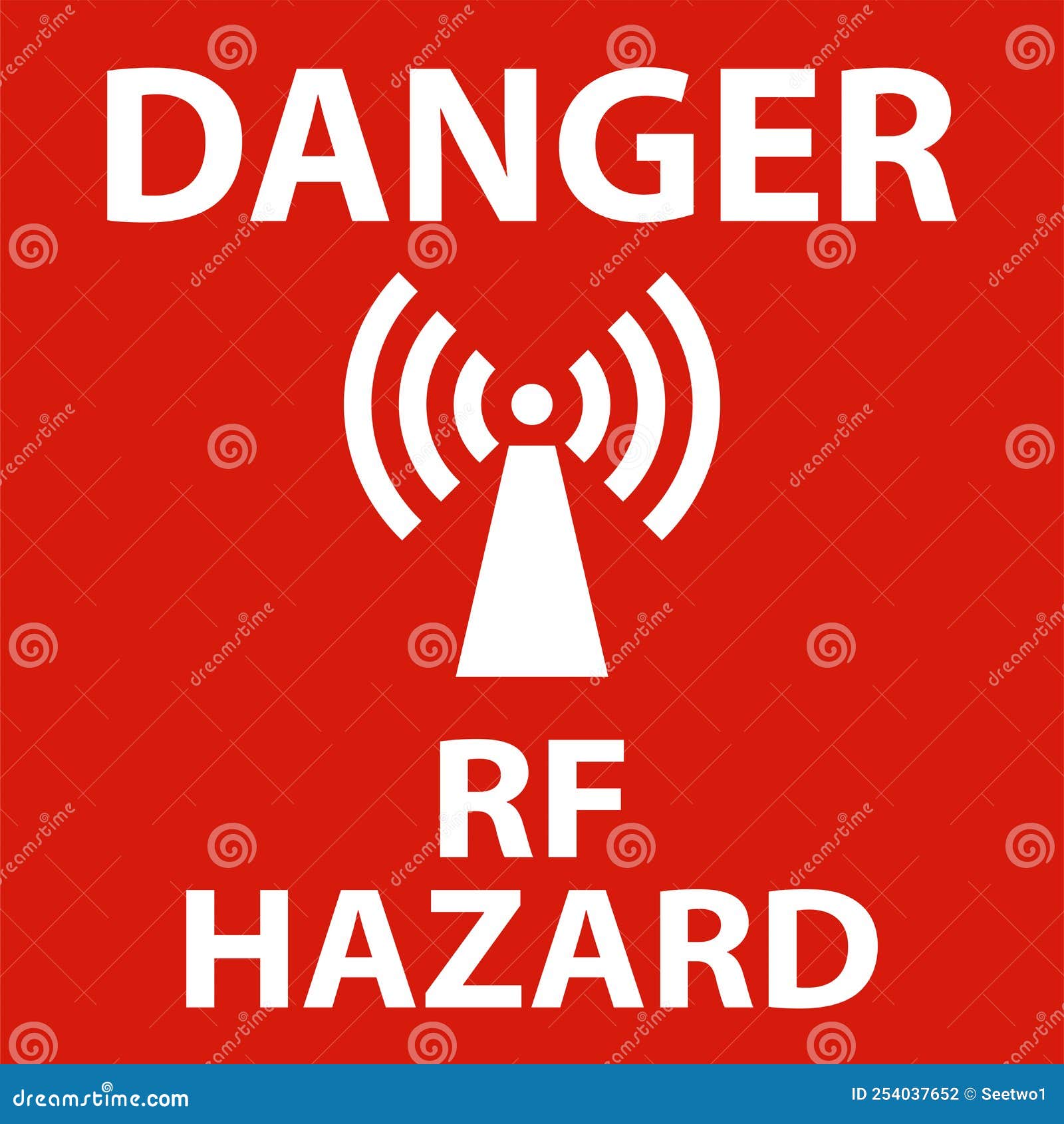 Danger RF Hazard Sign on White Background Stock Vector - Illustration ...