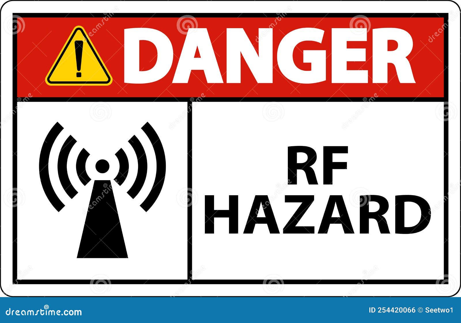 Danger RF Hazard Sign on White Background Stock Vector - Illustration ...
