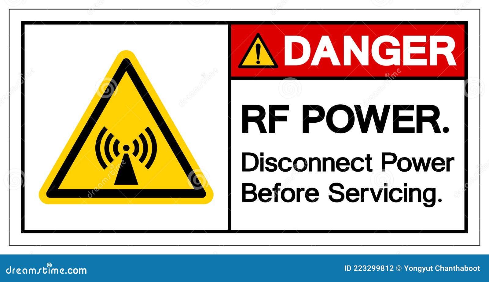 Danger Rf Power Disconnect Power before Servicing Symbol, Vector ...