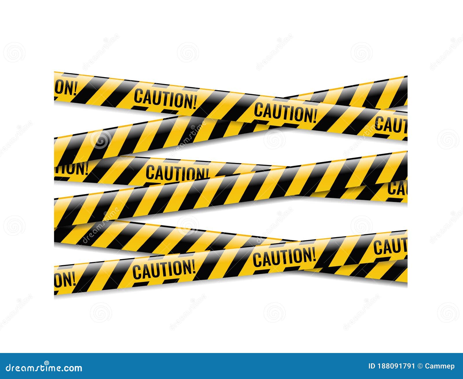 Danger Ribbons Isolated White Background Stock Vector - Illustration of ...
