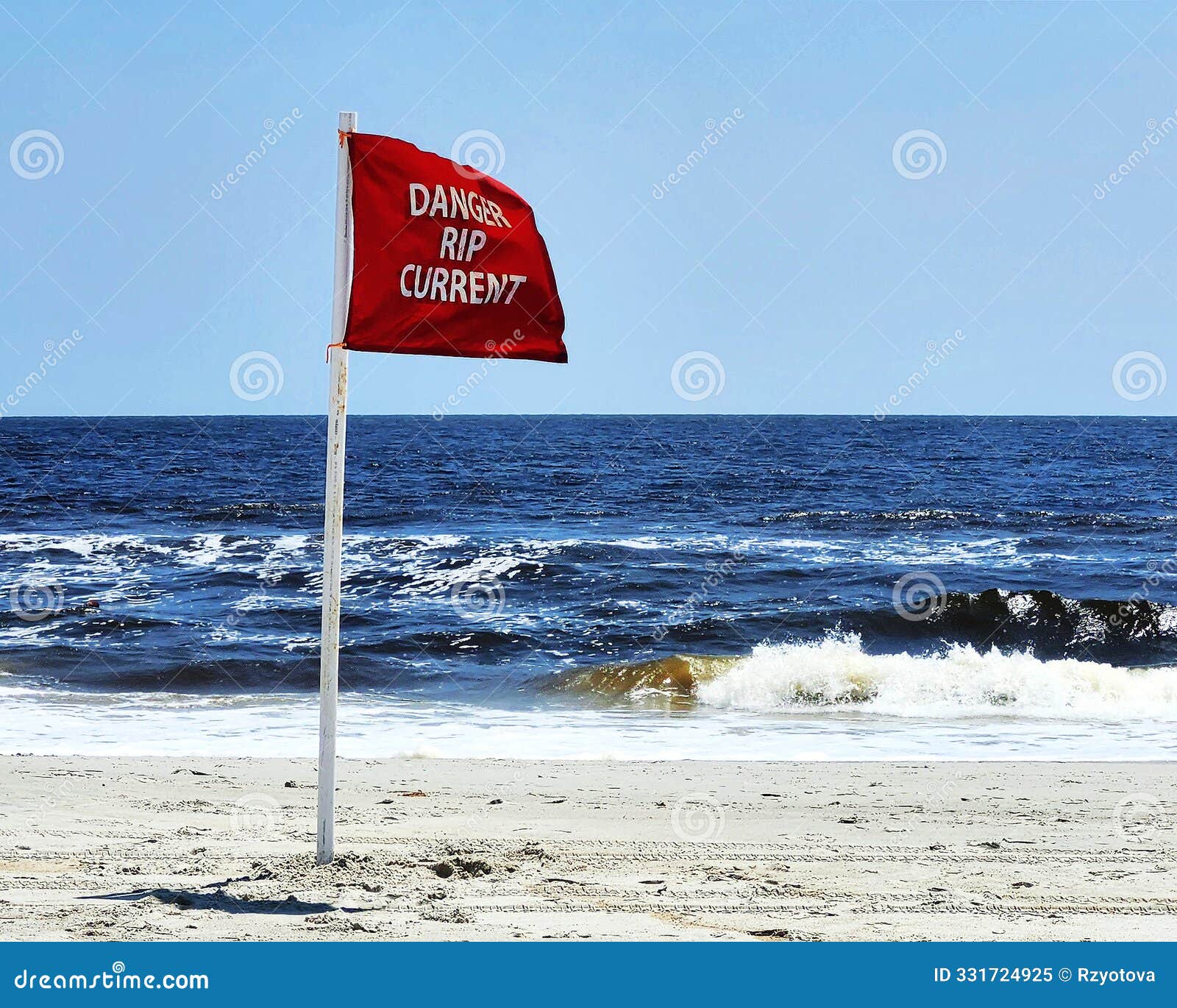 Danger Rip Current Red Flag Stock Image - Image of risk, object: 331724925