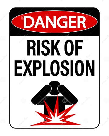 Danger Risk of Explosion. Warning Sign with Text and a Person in Front ...