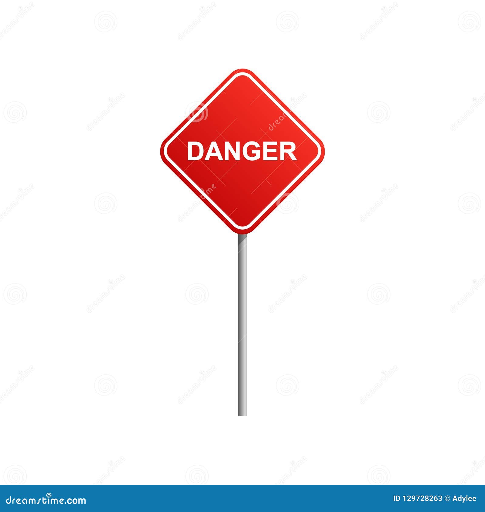 Danger Road Sign with Blue Sky and Cloud Background Stock Image ...