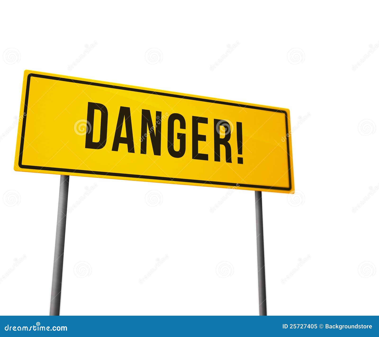 Danger On Road Sign Isolated On White Royalty Free Stock Photo - Image ...