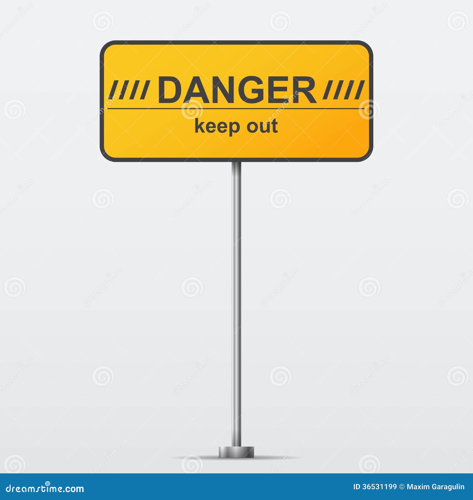 Danger Road Sign. Vector Illustration Stock Vector - Illustration of ...