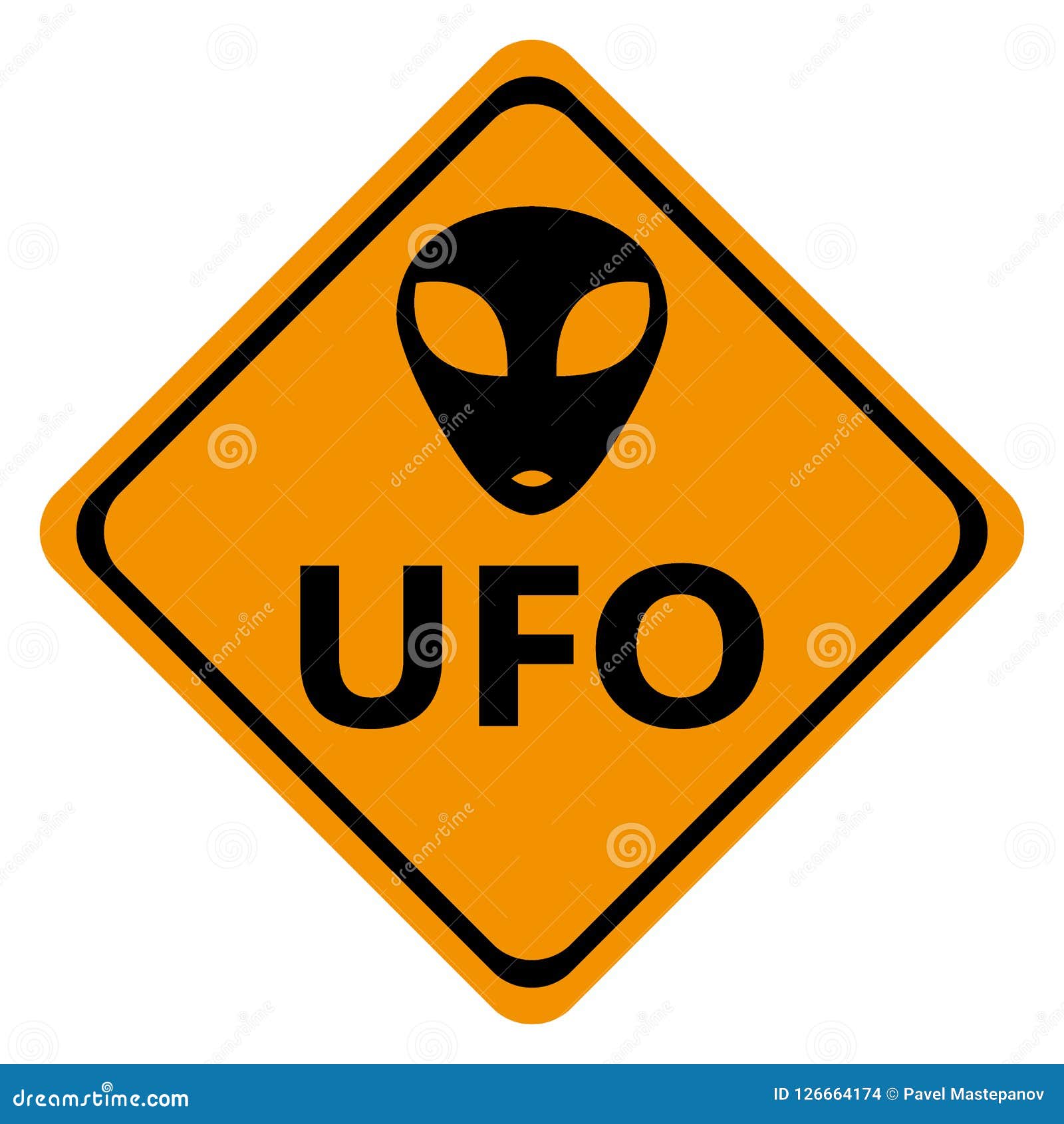 Danger road signs UFO stock vector. Illustration of white - 126664174