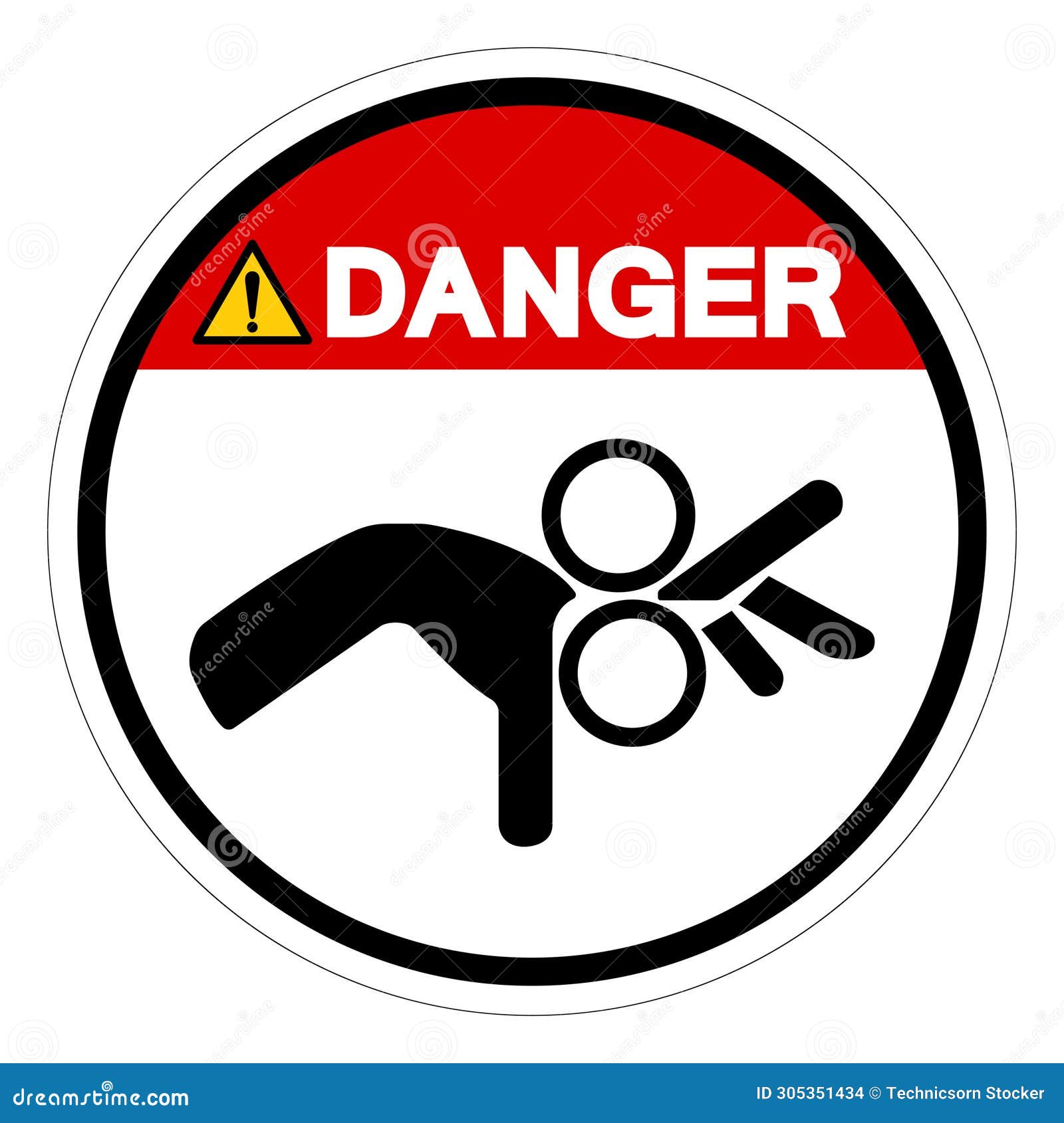 Danger Roller Symbol Sign, Vector Illustration, Isolate on White ...