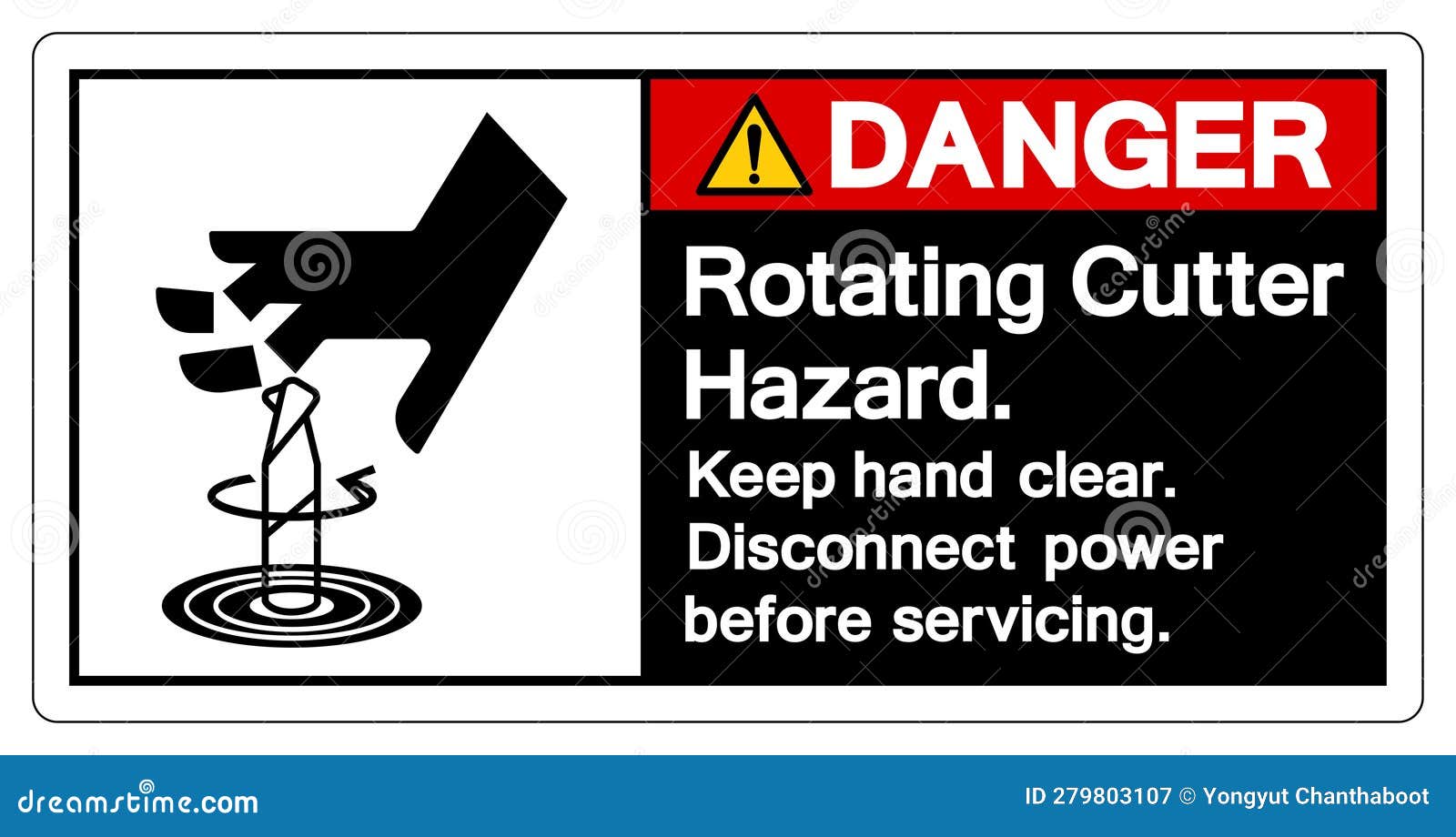 Danger Rotating Cutter Hazard Keep Hand Clear Disconnect Power before ...
