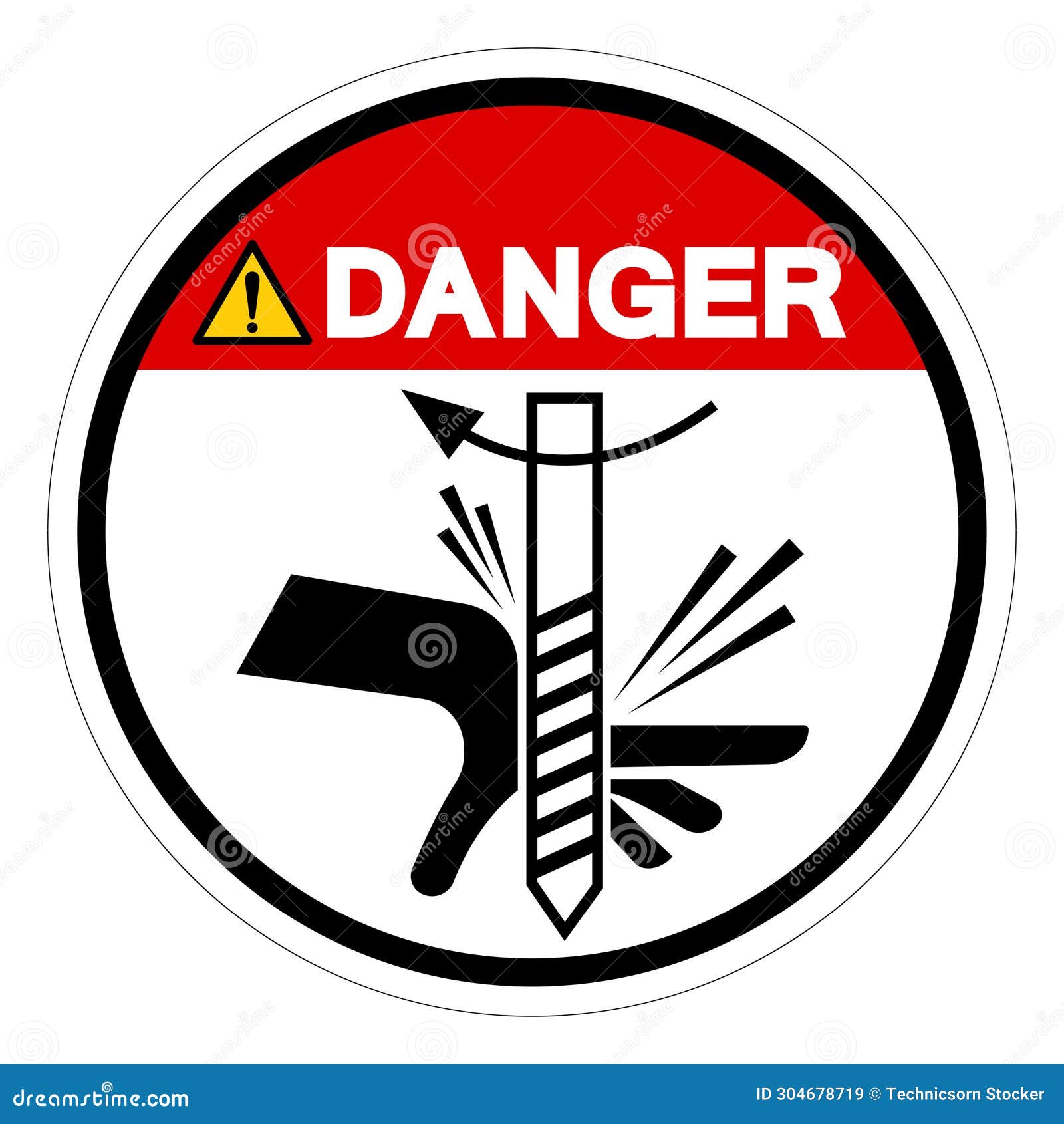 Danger Rotating Cutting Hazard Symbol Sign, Vector Illustration ...