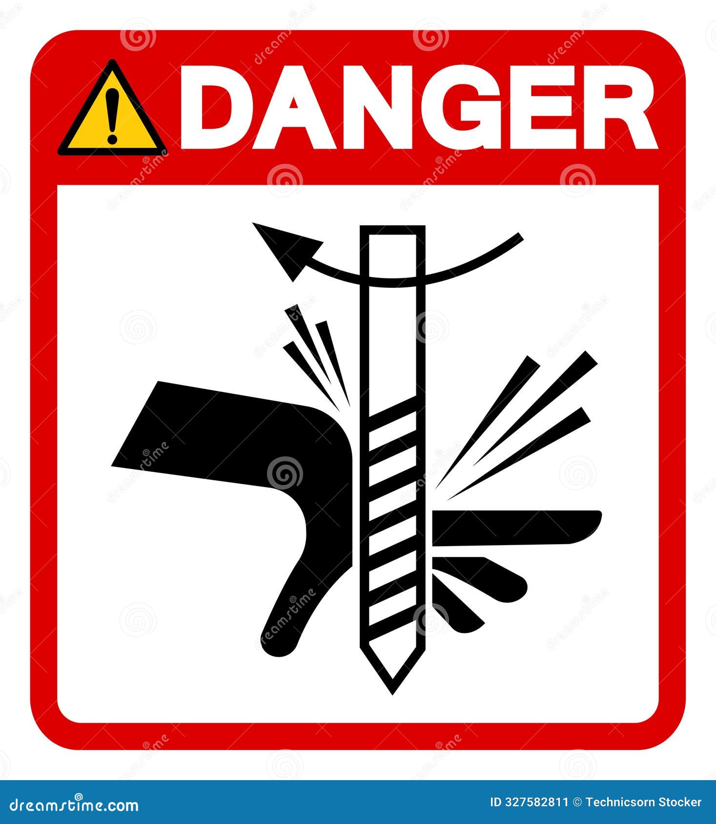 Danger Rotating Agitator Can Cause Severe Injury Or Death Symbol Sign ...
