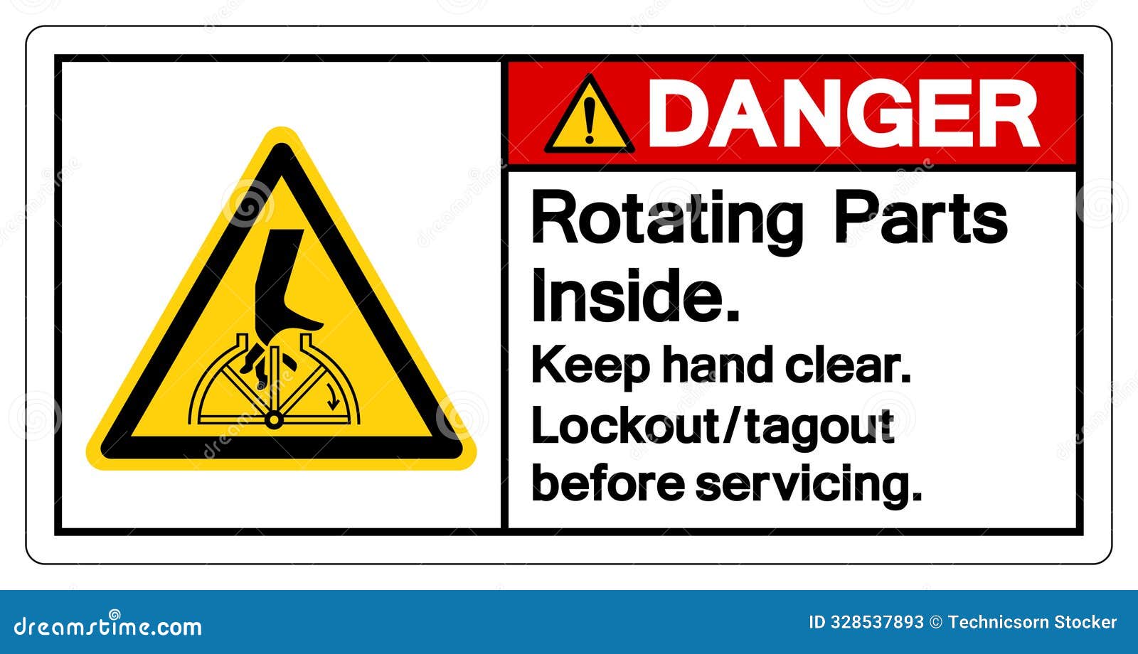 Danger Rotating Part Inside Keep Hand Clear Symbol Sign, Vector ...